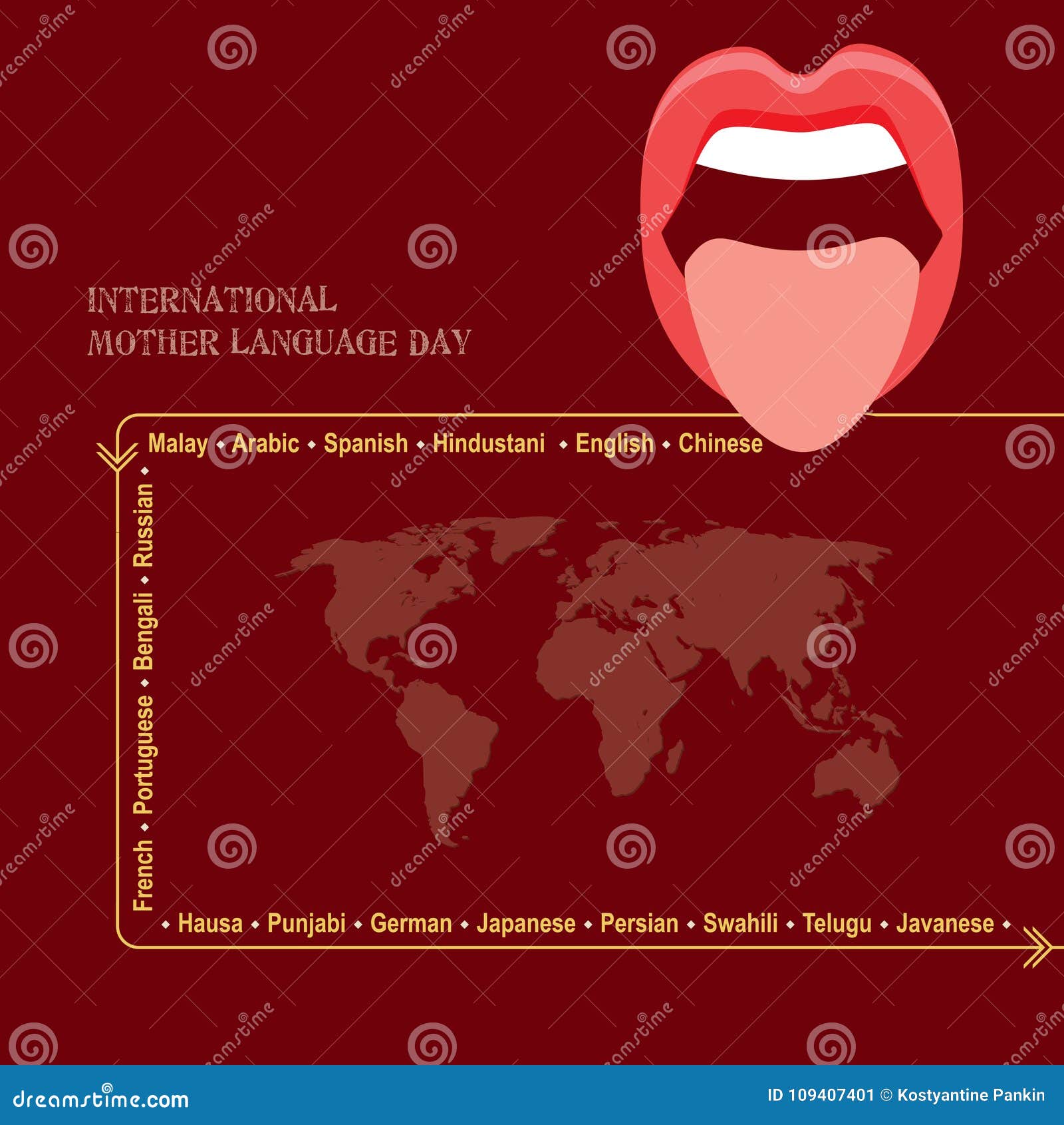 Poster Mother Language Day stock vector. Illustration of english ...