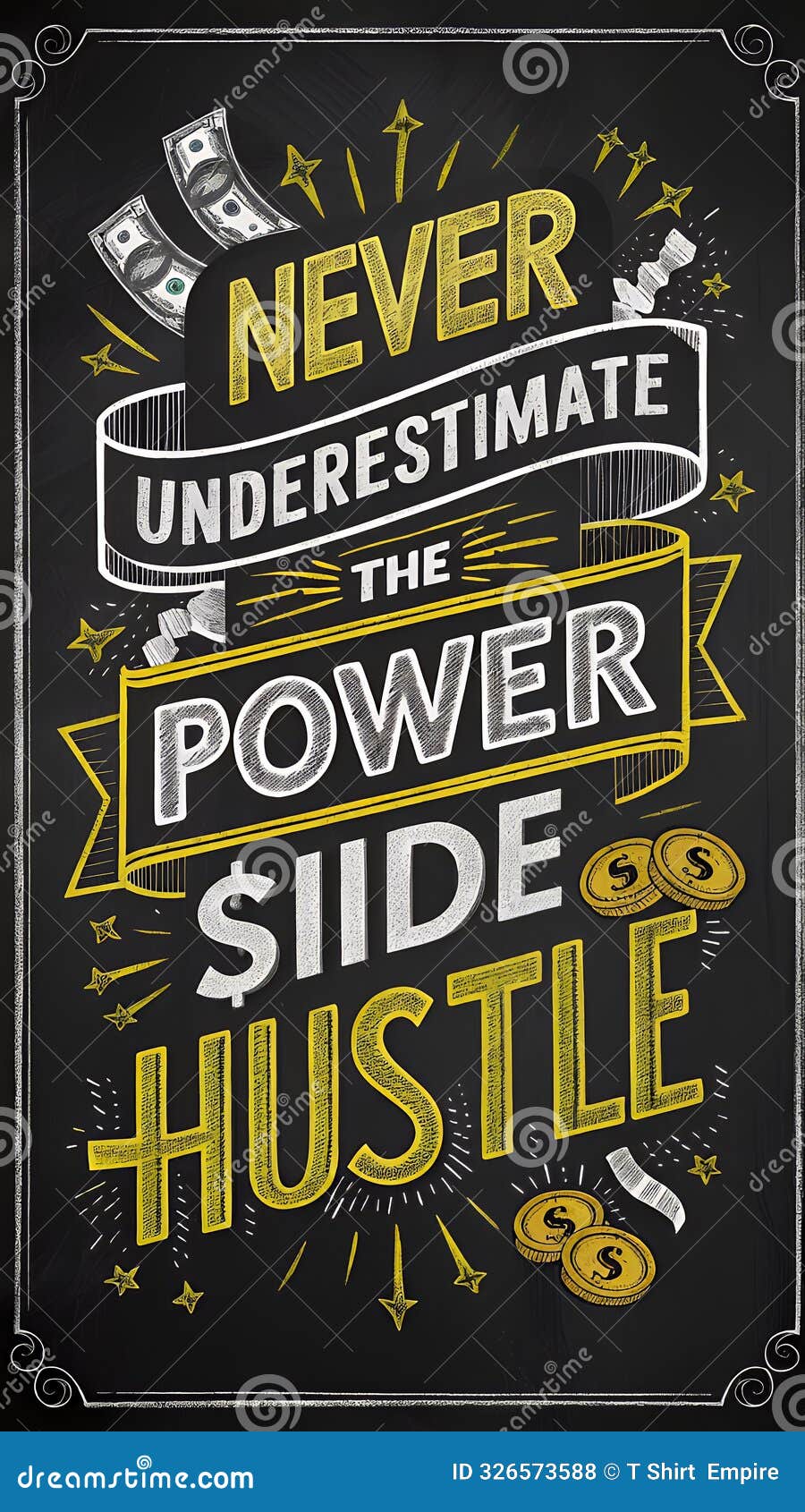 A Poster for Never Under a Side of a Side of a Side. Stock Photo ...