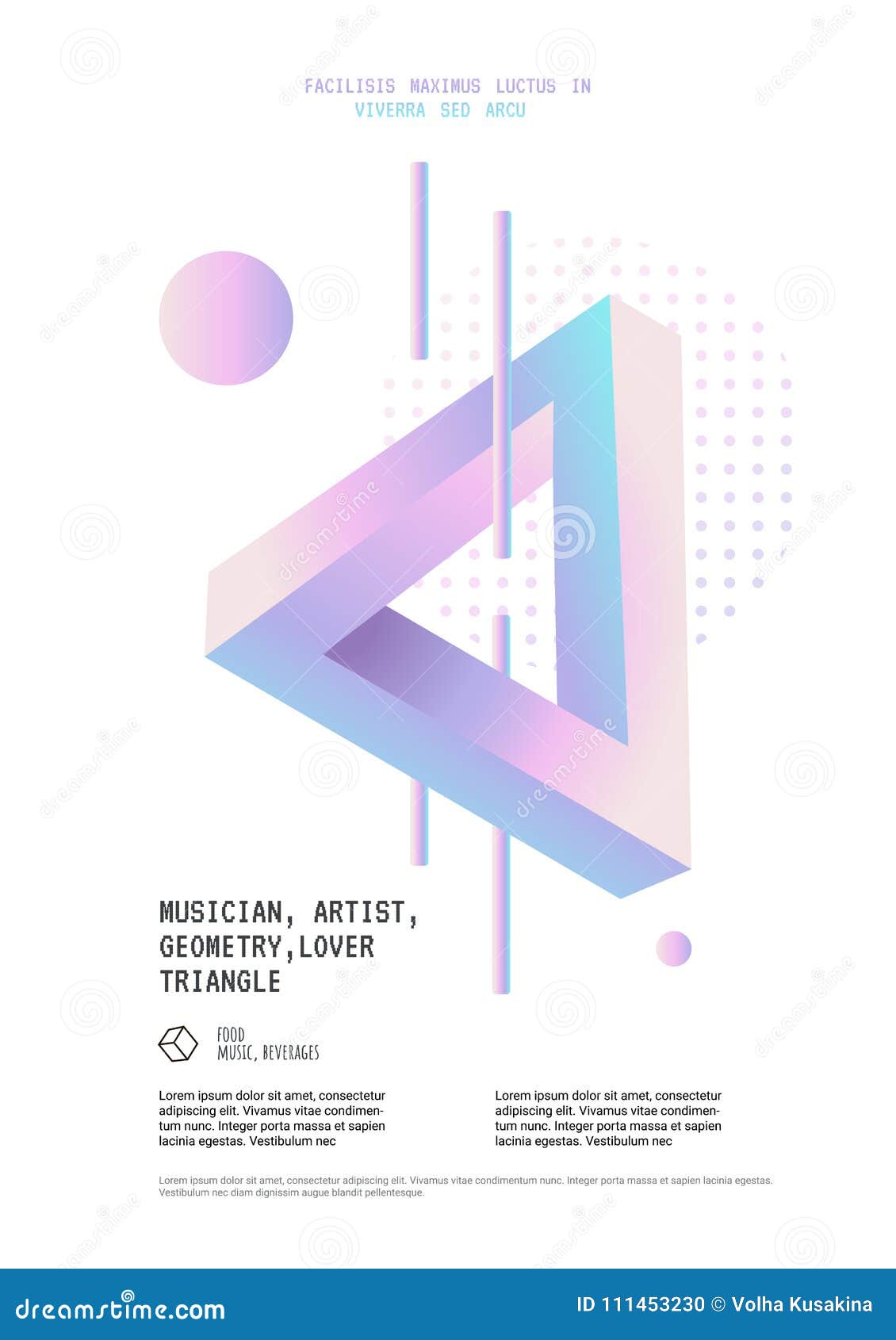 Poster with Optical Illusion. Penrose Triangle. Stock Vector ...