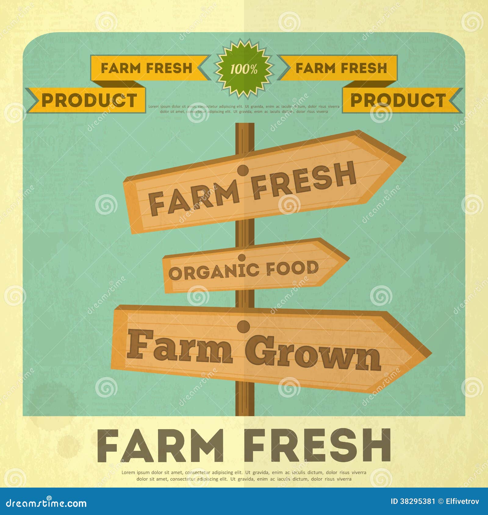 Poster for Organic Farm Food Stock Vector - Illustration of market ...