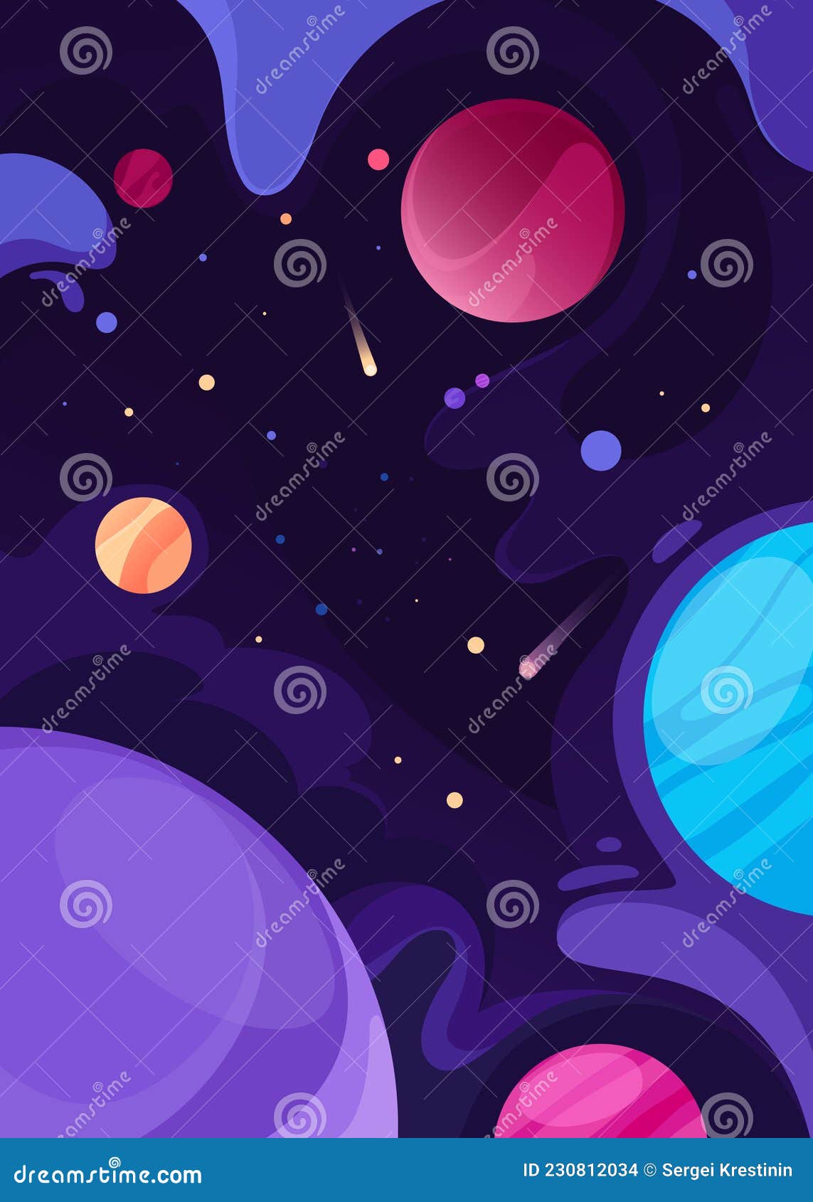 Poster with outer space. stock vector. Illustration of poster - 230812034
