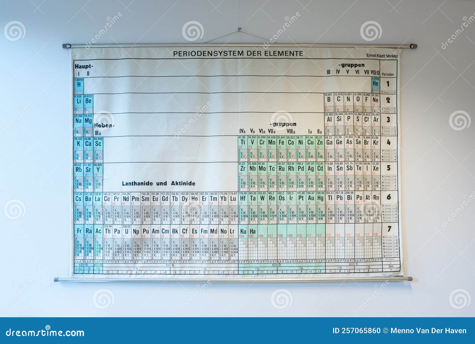 Periodic Table of Elements on the Wall Stock Photo - Image of ...