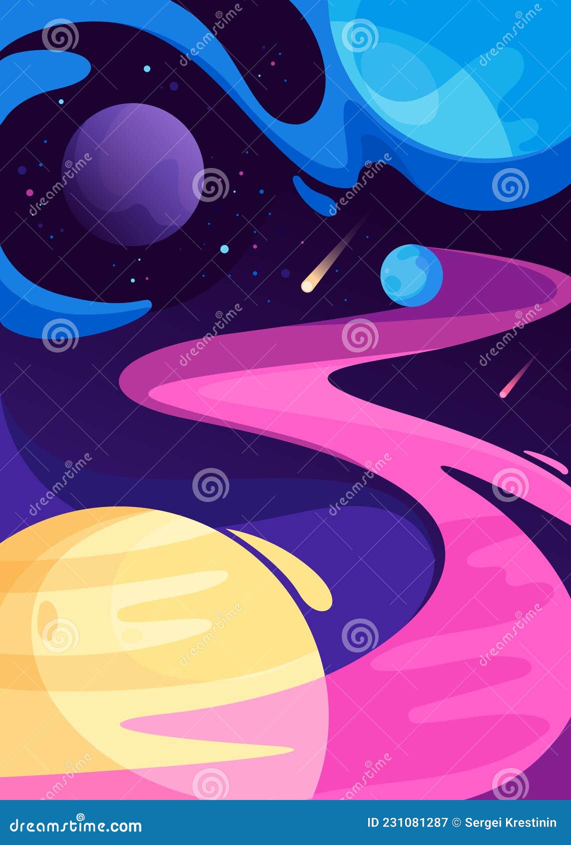 Poster with Planets in Space. Stock Vector - Illustration of astronomy ...