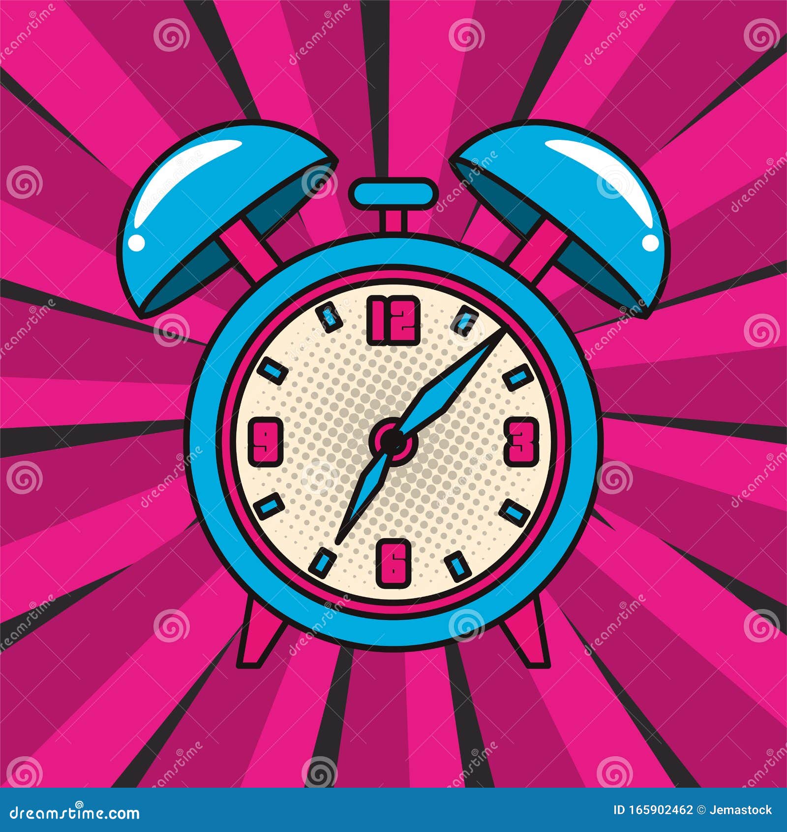 Poster Pop Art Style with Alarm Clock Stock Vector - Illustration of ...