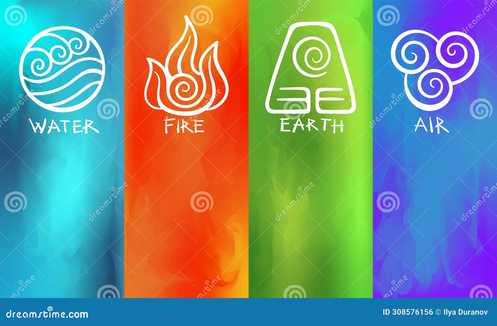 Poster Portrays Classical Elements Stock Vector - Illustration of earth ...