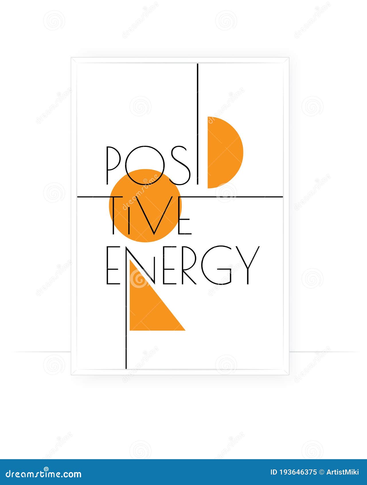 Positive Energy, Vector. Scandinavian Minimalist Art Design. Modern ...