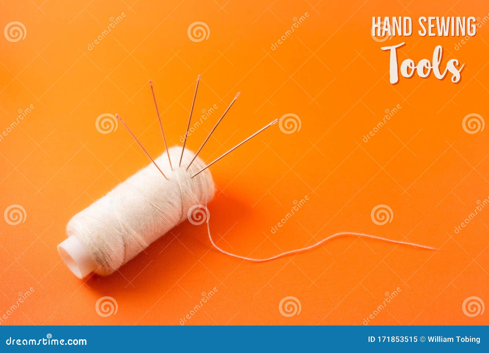 Poster or Postcard Template with Text Hand Sewing Tools, Needle and ...