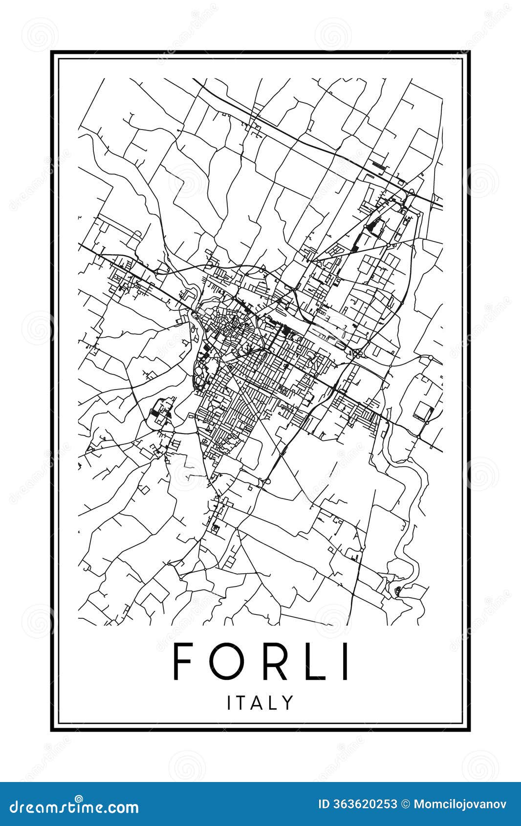 Map Of The City Of Forli, Italy Vector Illustration | CartoonDealer.com ...