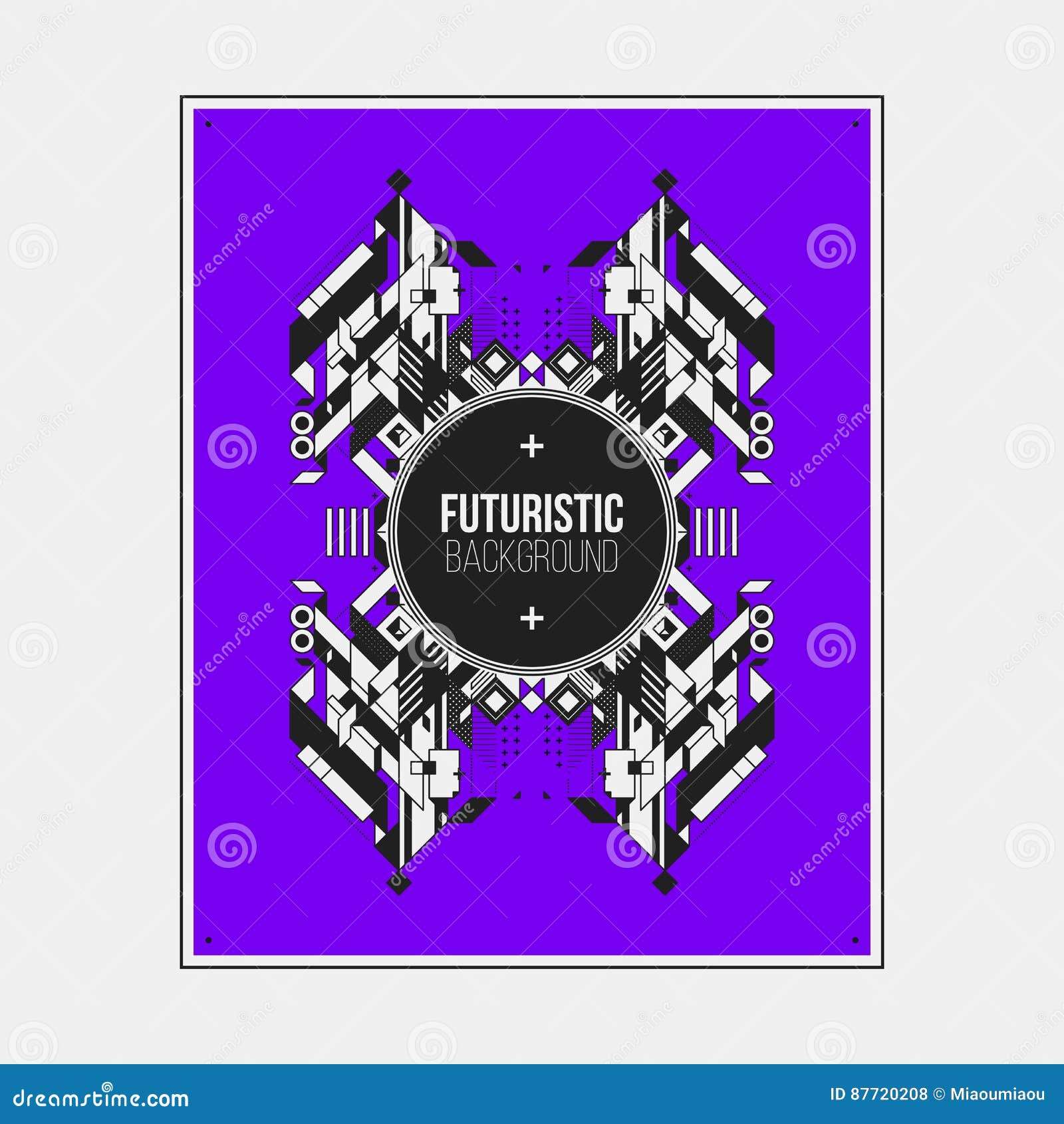 Poster/print Template with Symmetric Abstract Element on Colorful ...