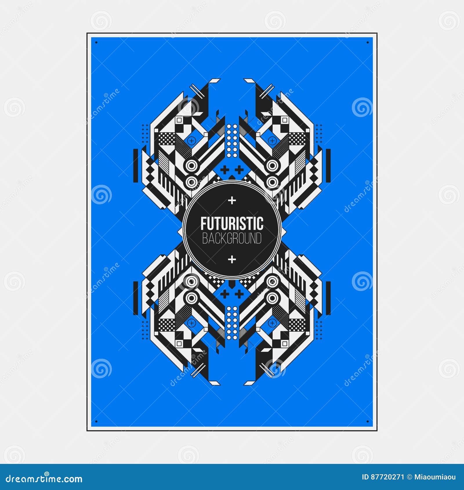 Poster/print Template with Symmetric Abstract Element on Colorful ...