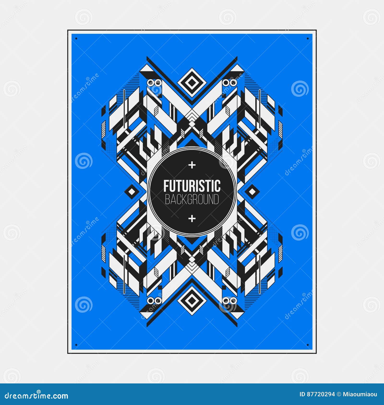 Poster/print Template with Symmetric Abstract Element on Colorful ...