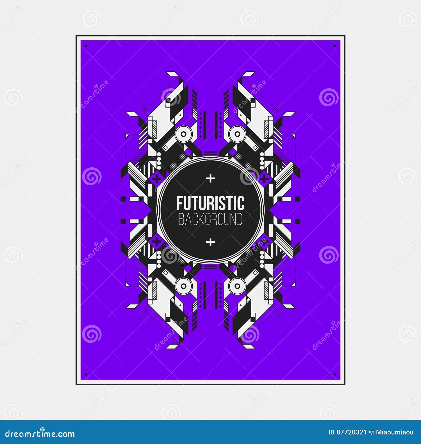 Poster/print Template with Symmetric Abstract Element on Colorful ...