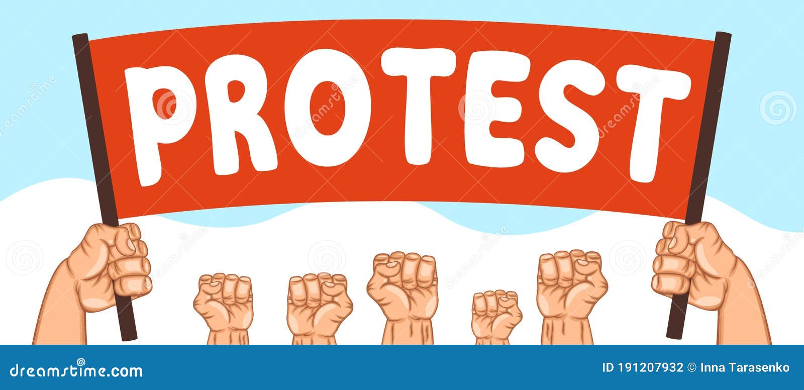 A Poster with a Protest in the Hands of People. Rally Stock ...