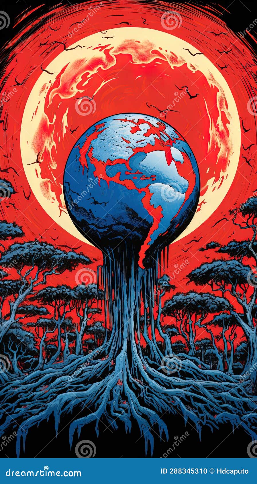 Poster of a Representation of Global Climate Change with the Earth As ...