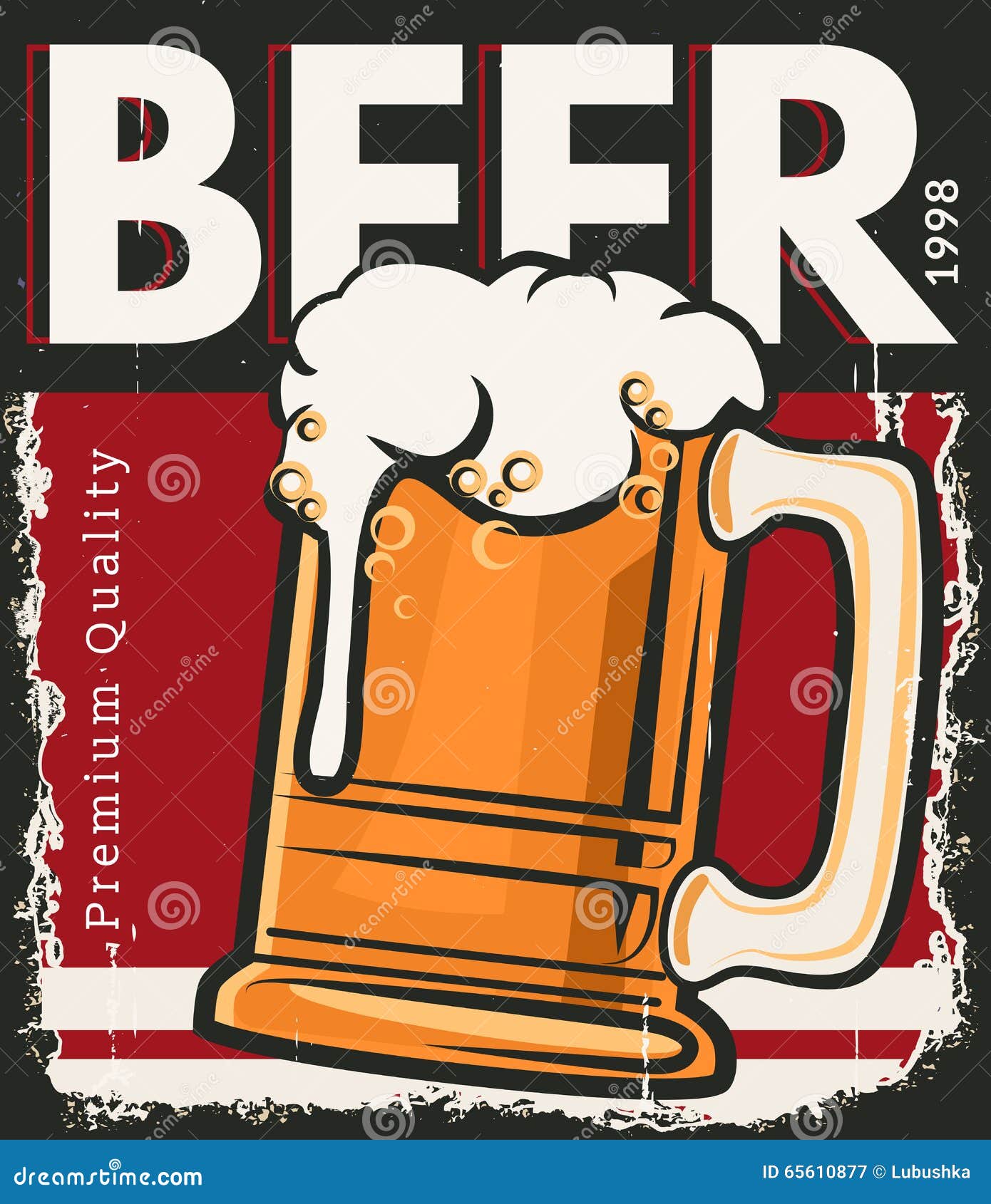 Poster retro beer stock vector. Illustration of beverage - 65610877