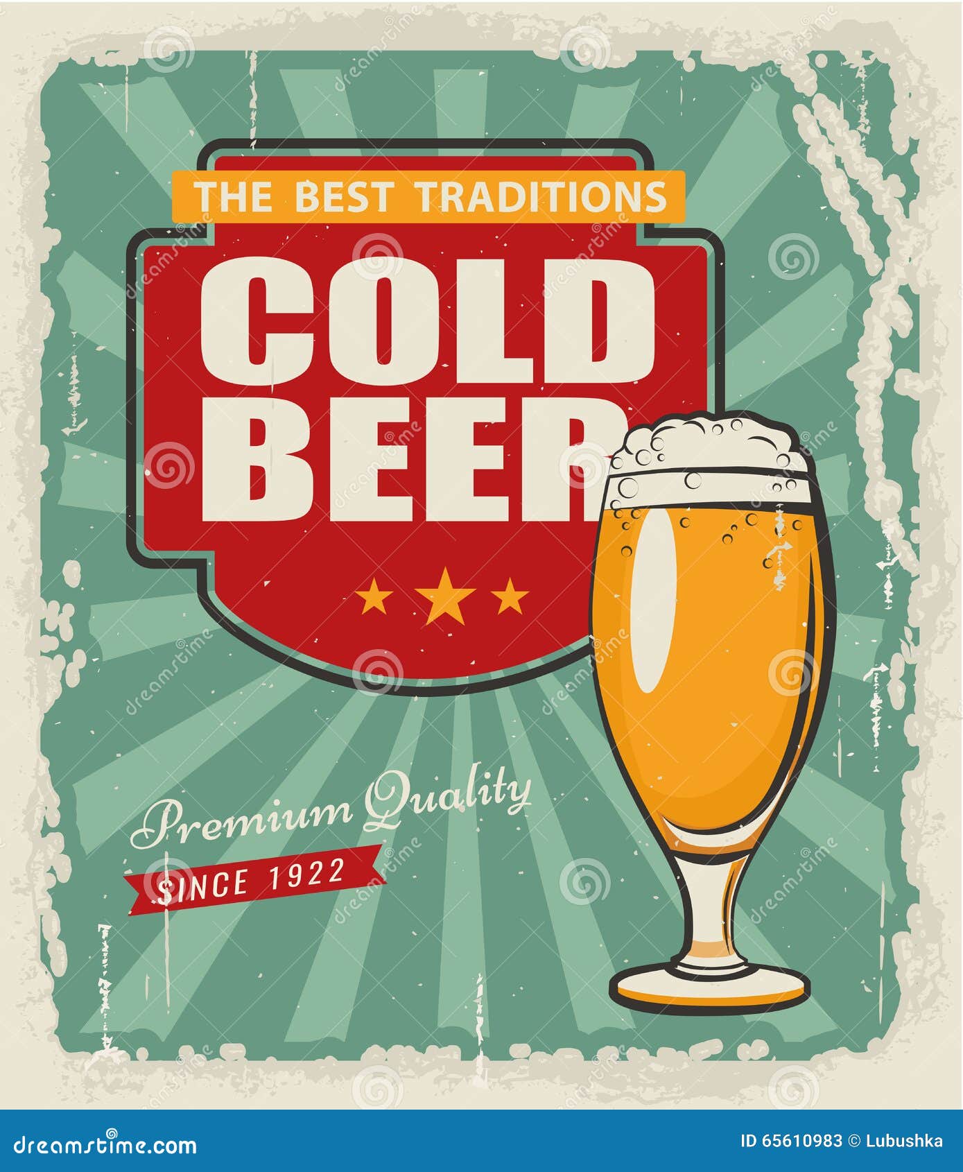 Poster retro beer stock vector. Illustration of lager - 65610983