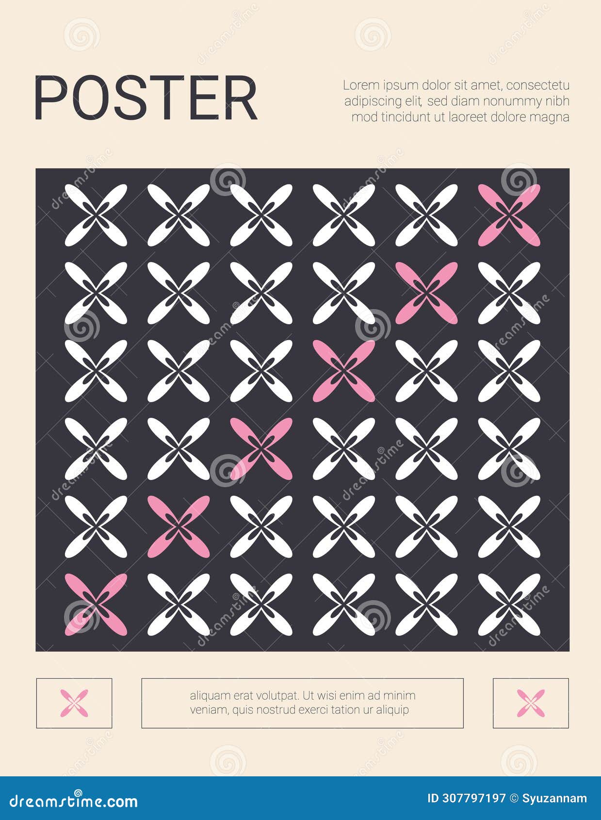 Poster Retro Template. Abstract Modern Banner. Cover with Y2k Pattern ...