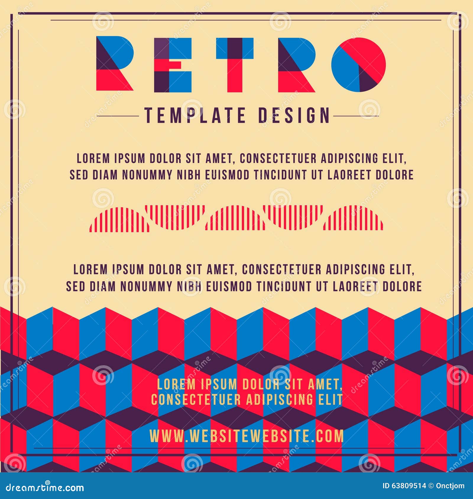 Poster Retro Template stock vector. Illustration of bright - 63809514