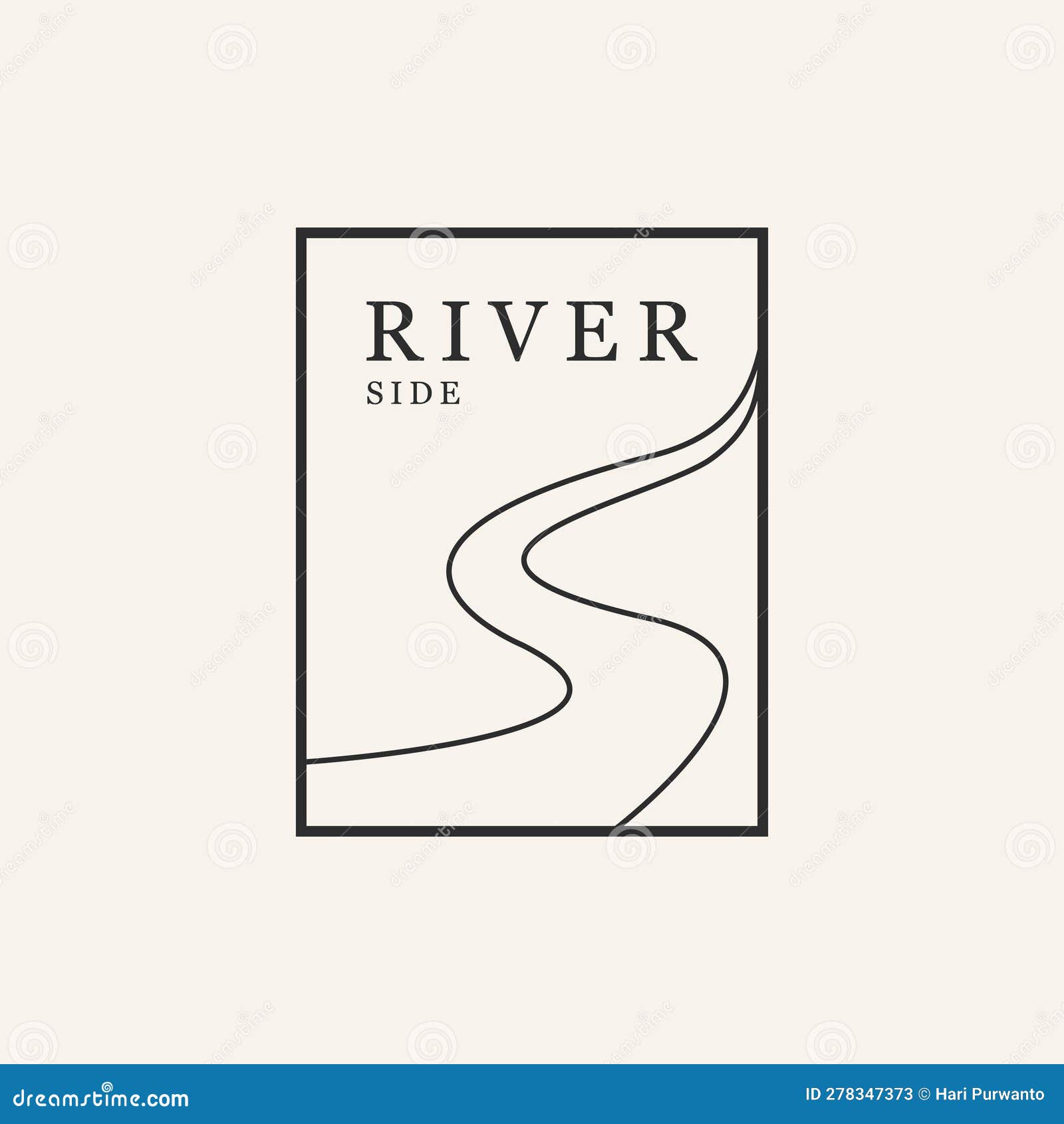 Poster River Line Art Logo Design Vector Stock Vector - Illustration of ...
