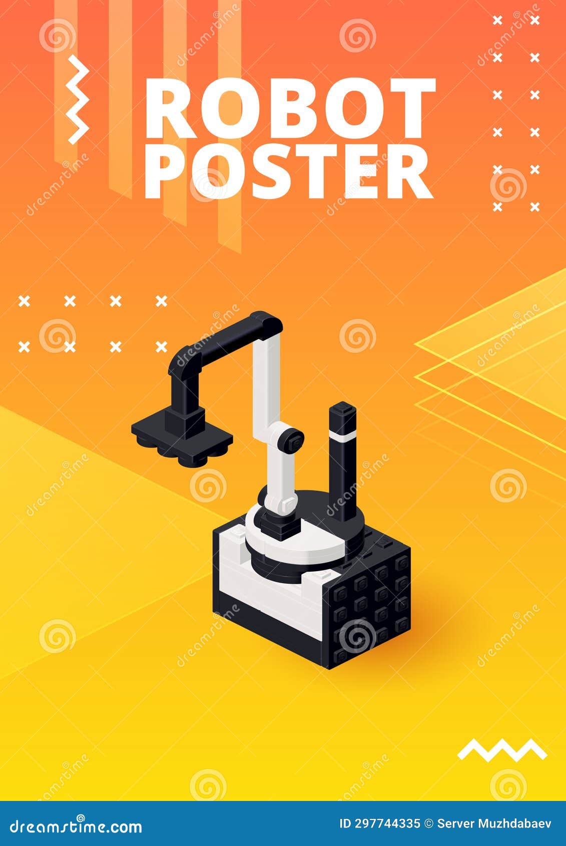 Poster with a Robot Loader for Printing and Design. Vector Illustration ...