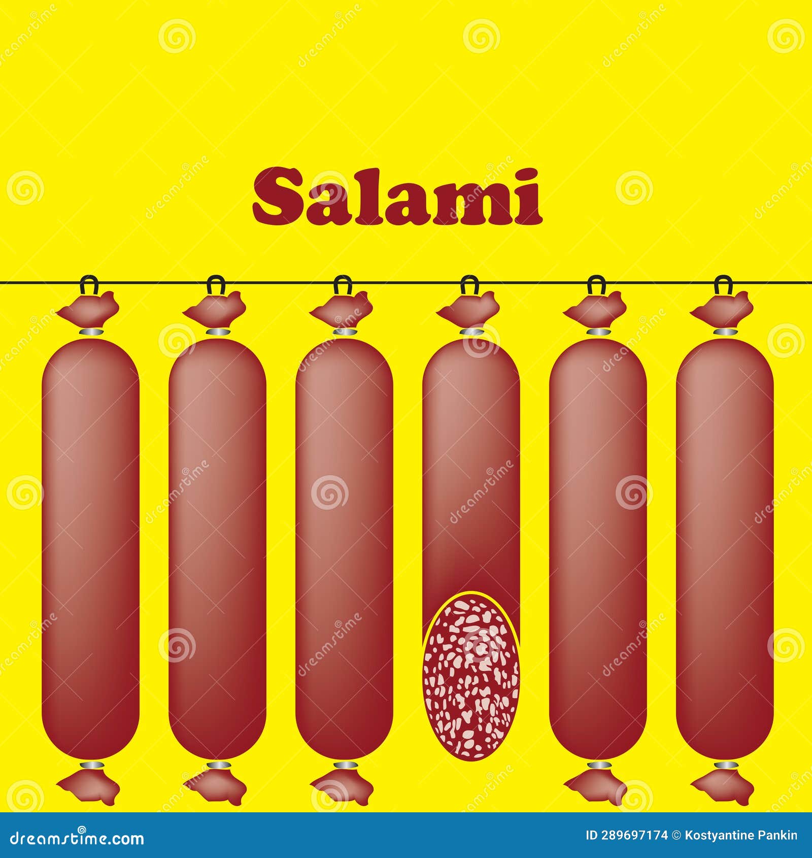 Salami poster stock vector. Illustration of business - 289697174