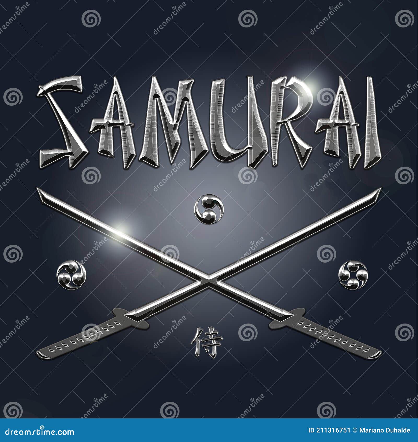 Poster with Samurai Emblems Stock Illustration - Illustration of three ...