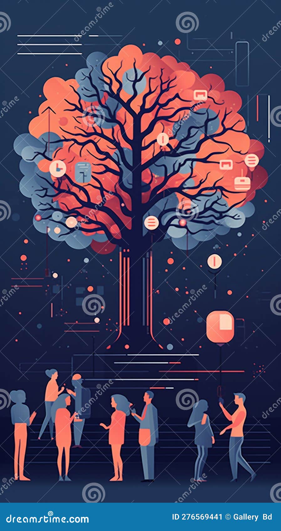 A Poster that Says the Word Tree Stock Illustration - Illustration of ...