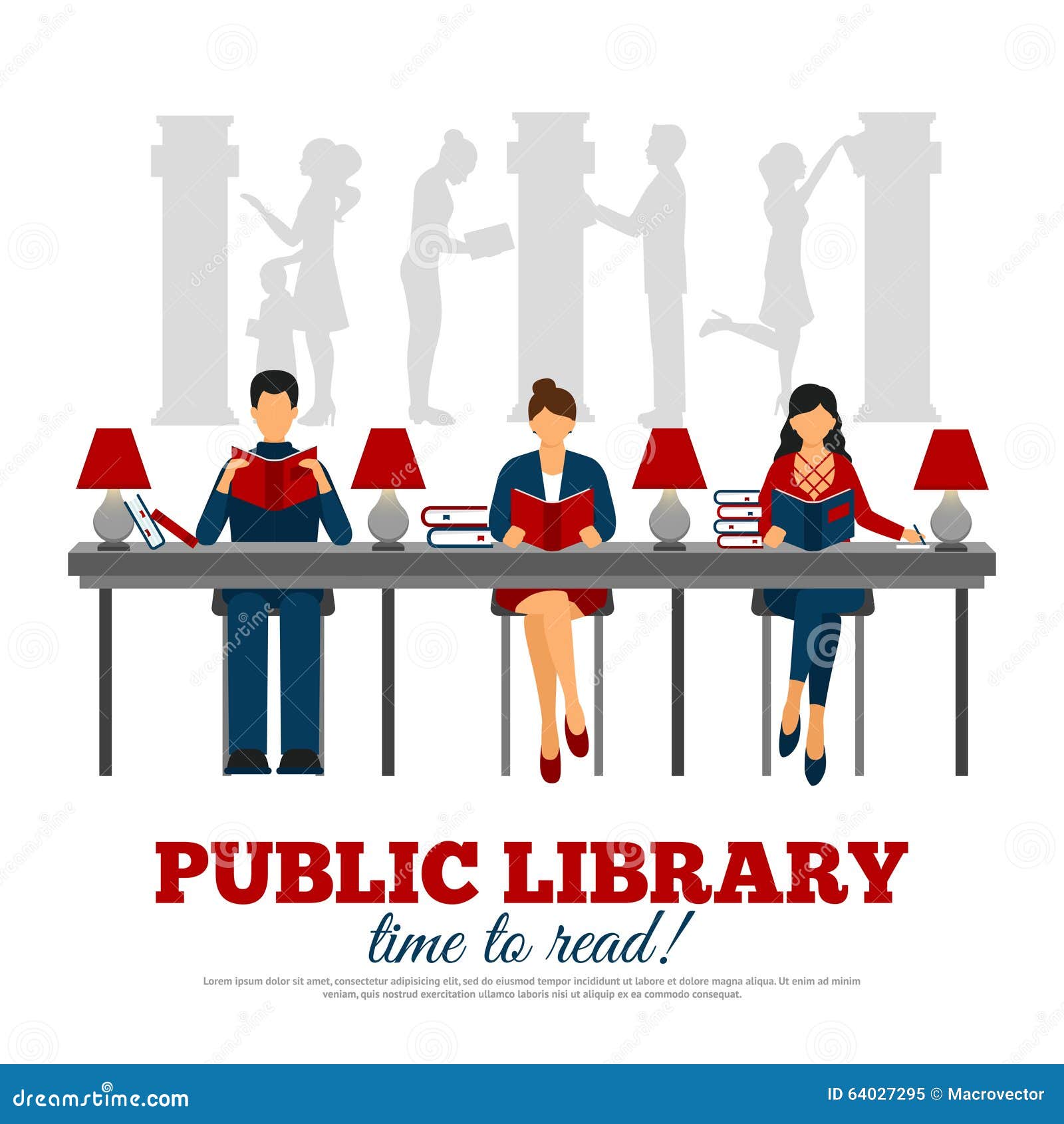 Poster With Library Room And Shelves. Vector Image | CartoonDealer.com ...