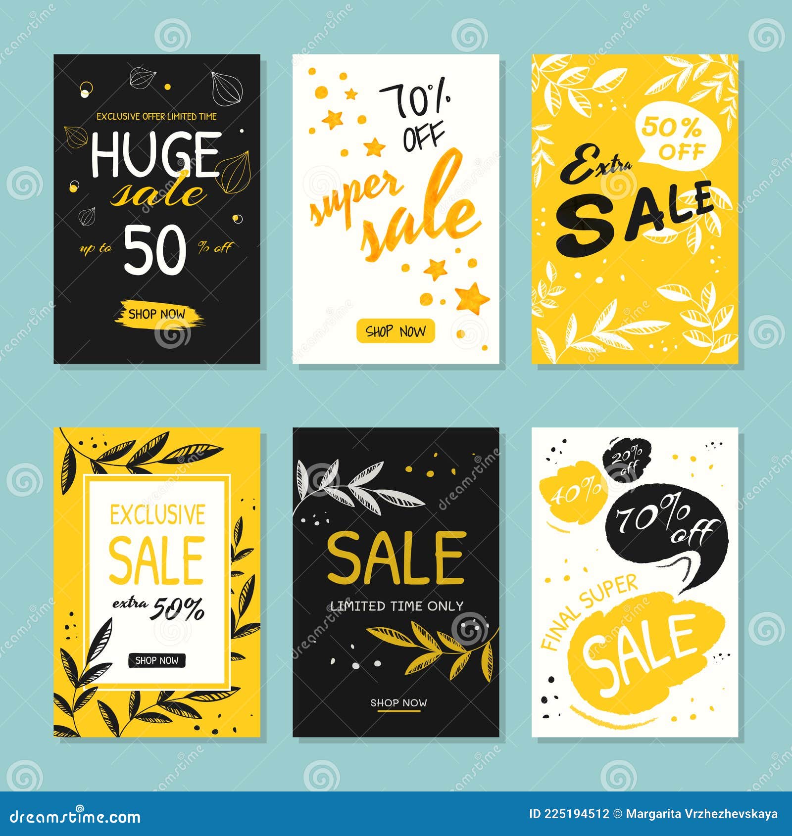 Exlusive Sale Offers Poster Set Autumn Vibes Collection Stock Vector ...