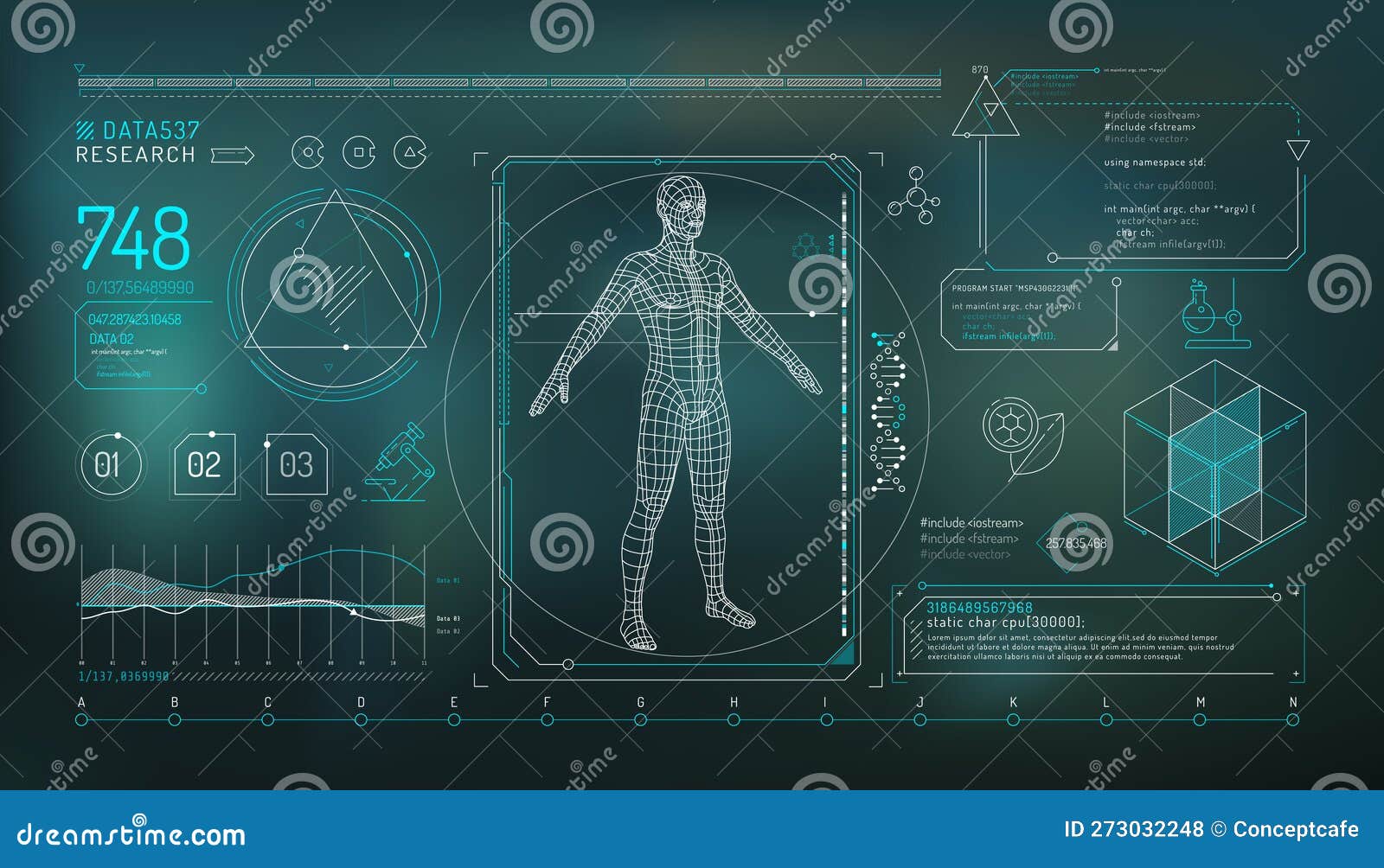 Set of Infographic Elements about the Study of the Human Genome. Stock ...