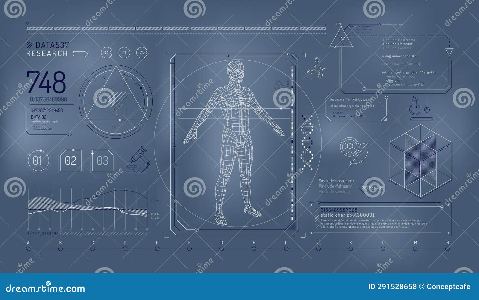 Set of Infographic Elements about the Study of the Human Genome. Stock ...