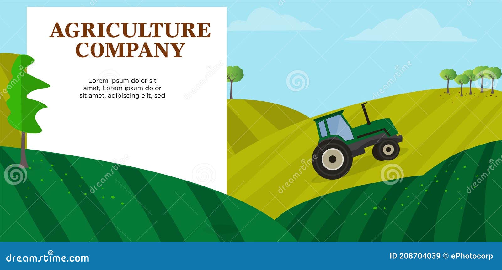 Poster Showing Agriculture Template with Space for Text. Stock Vector ...