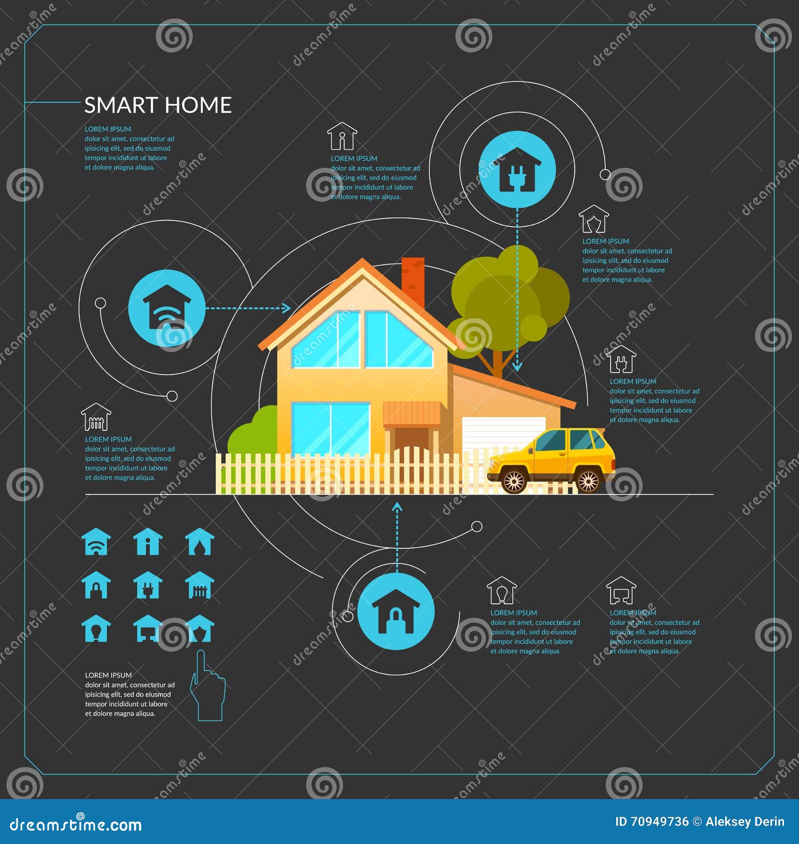Poster of smart home. stock vector. Illustration of automation - 70949736