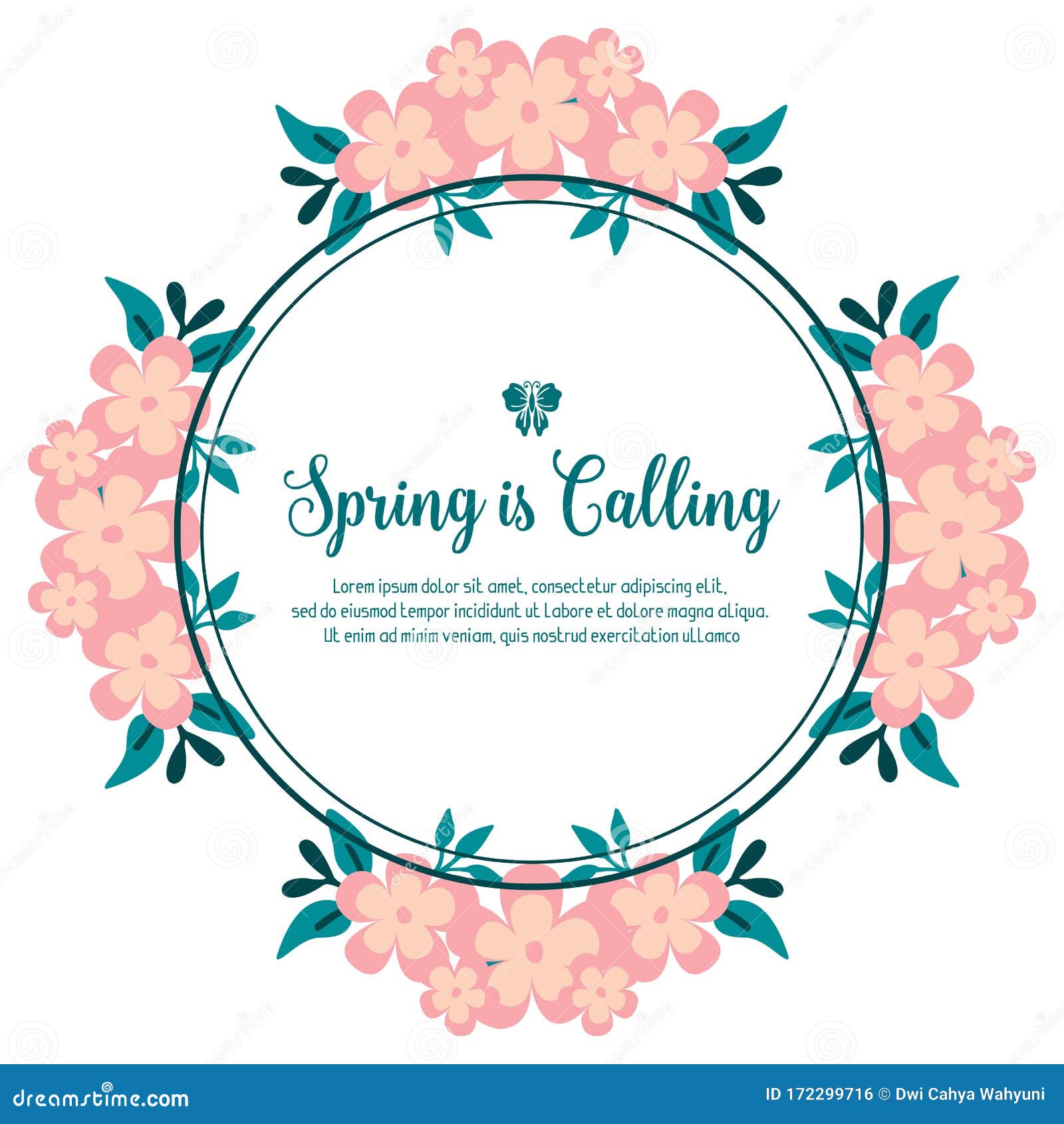 Poster of Spring Calling, with Beautiful Leaf and Flower Frame ...