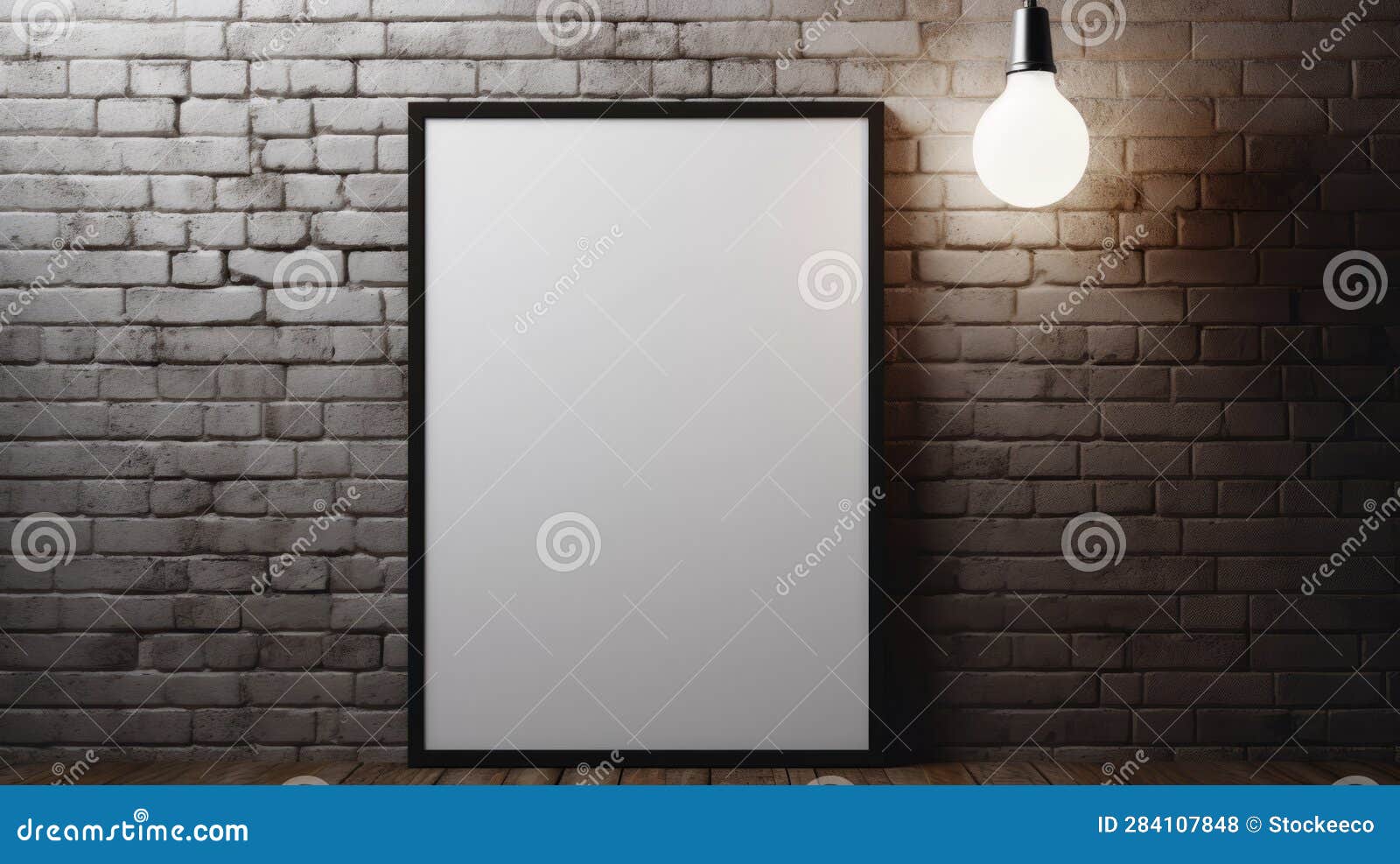 Creative Commons Attribution Poster Frame on Brick Background Stock ...
