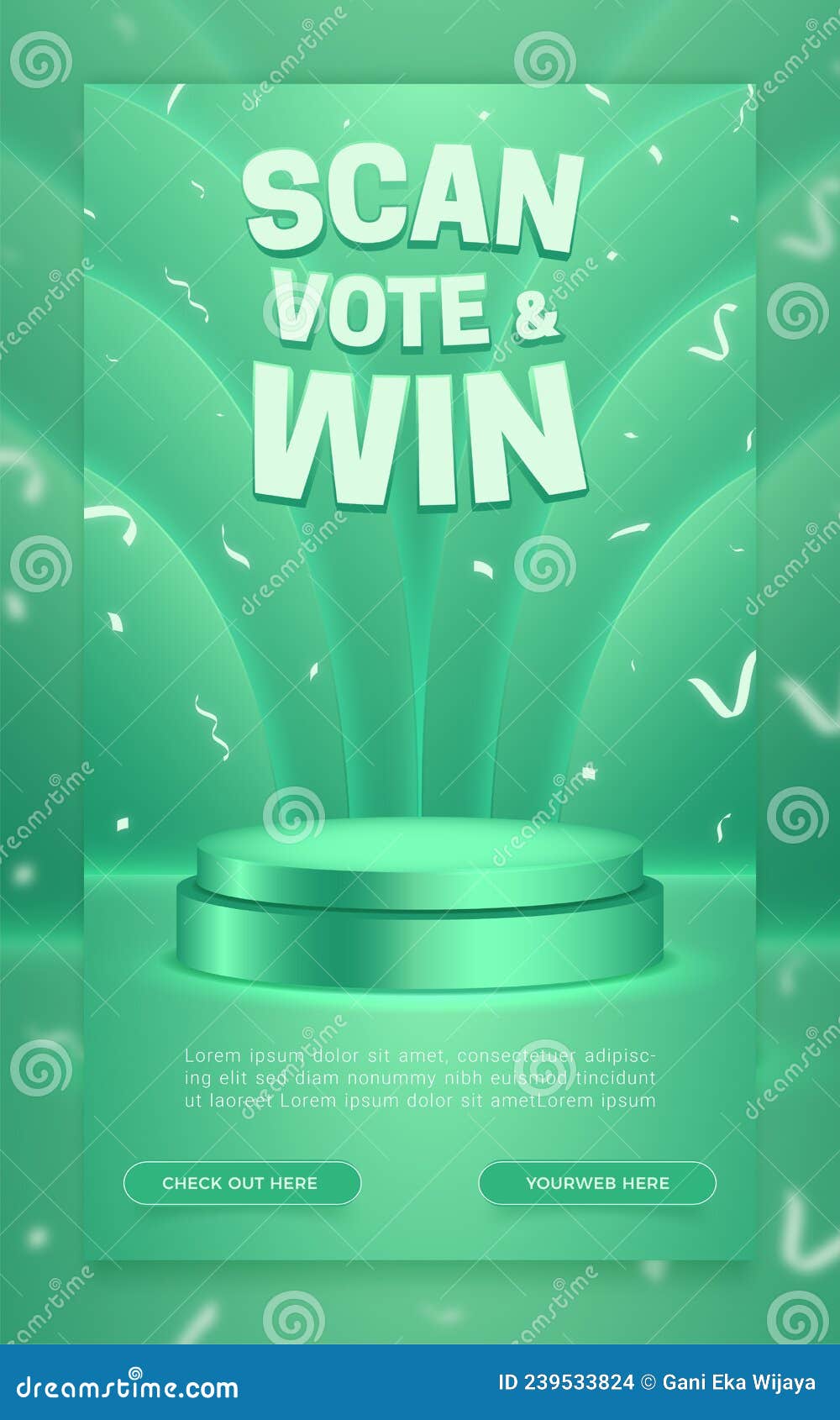 Invitation Contest Poster or Story Template Stock Vector - Illustration ...