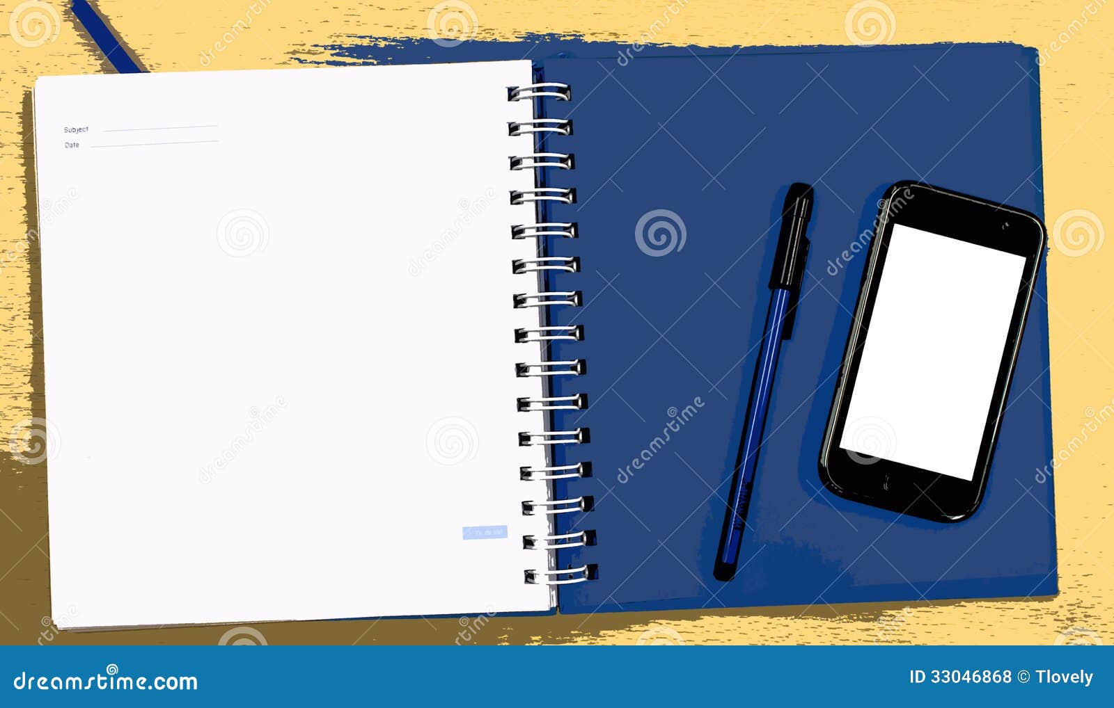 Poster Style Blue Diary Book Stock Photo - Image of education, modern ...