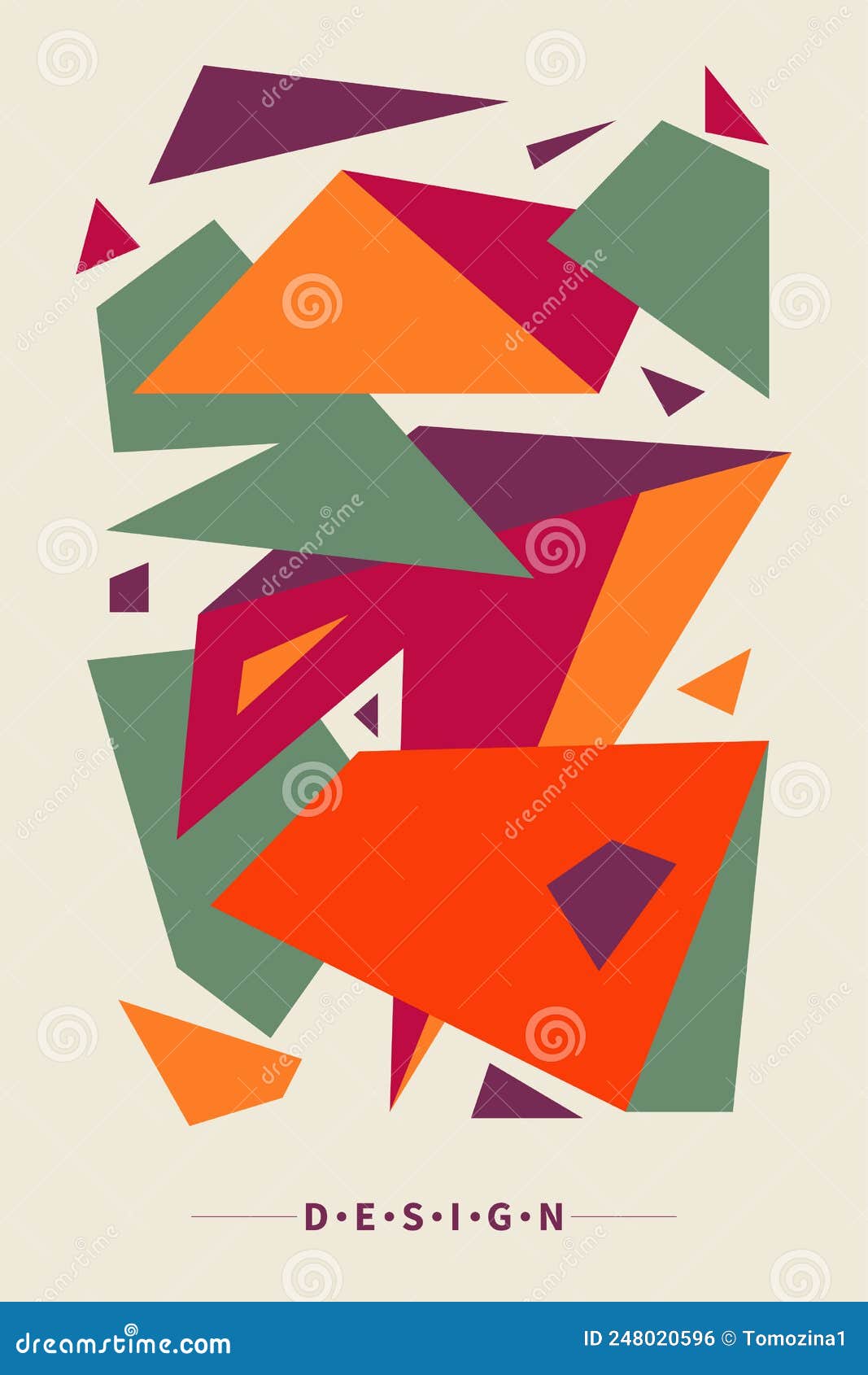 Poster in Style of Cubism, Abstractionism Stock Vector - Illustration ...