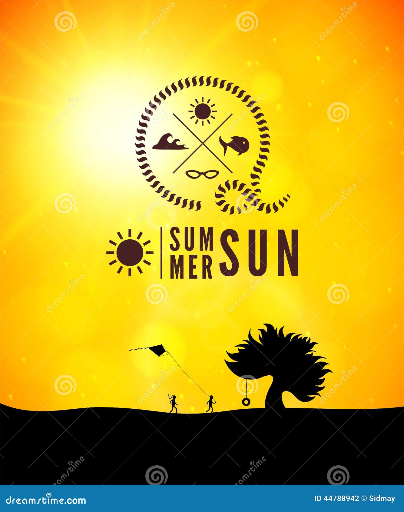 Poster Summer Theme, Healthy Life Style Stock Vector - Illustration of ...