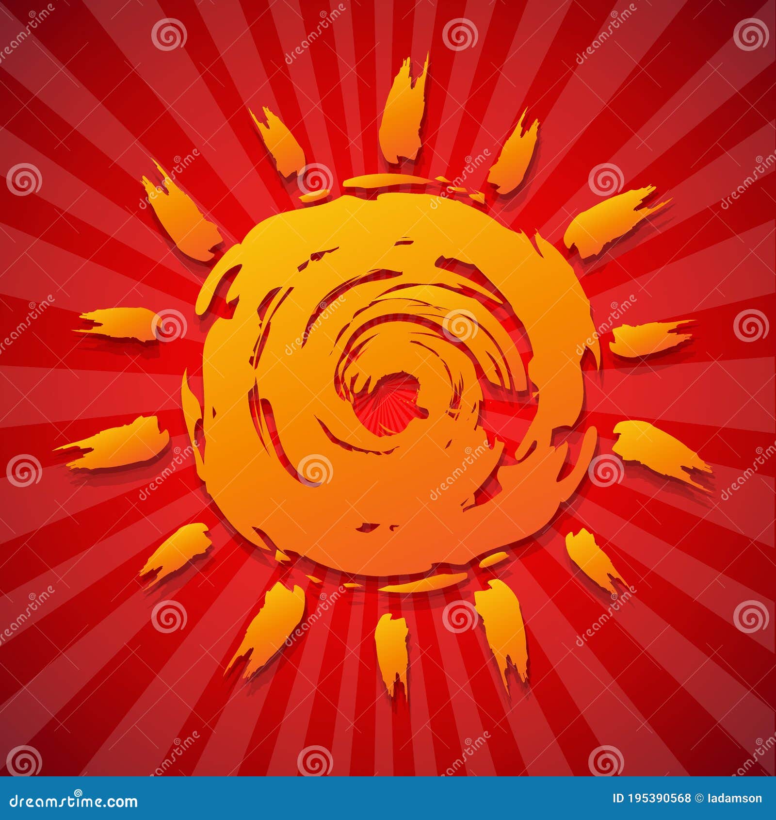 Poster with Sun stock vector. Illustration of creative - 195390568