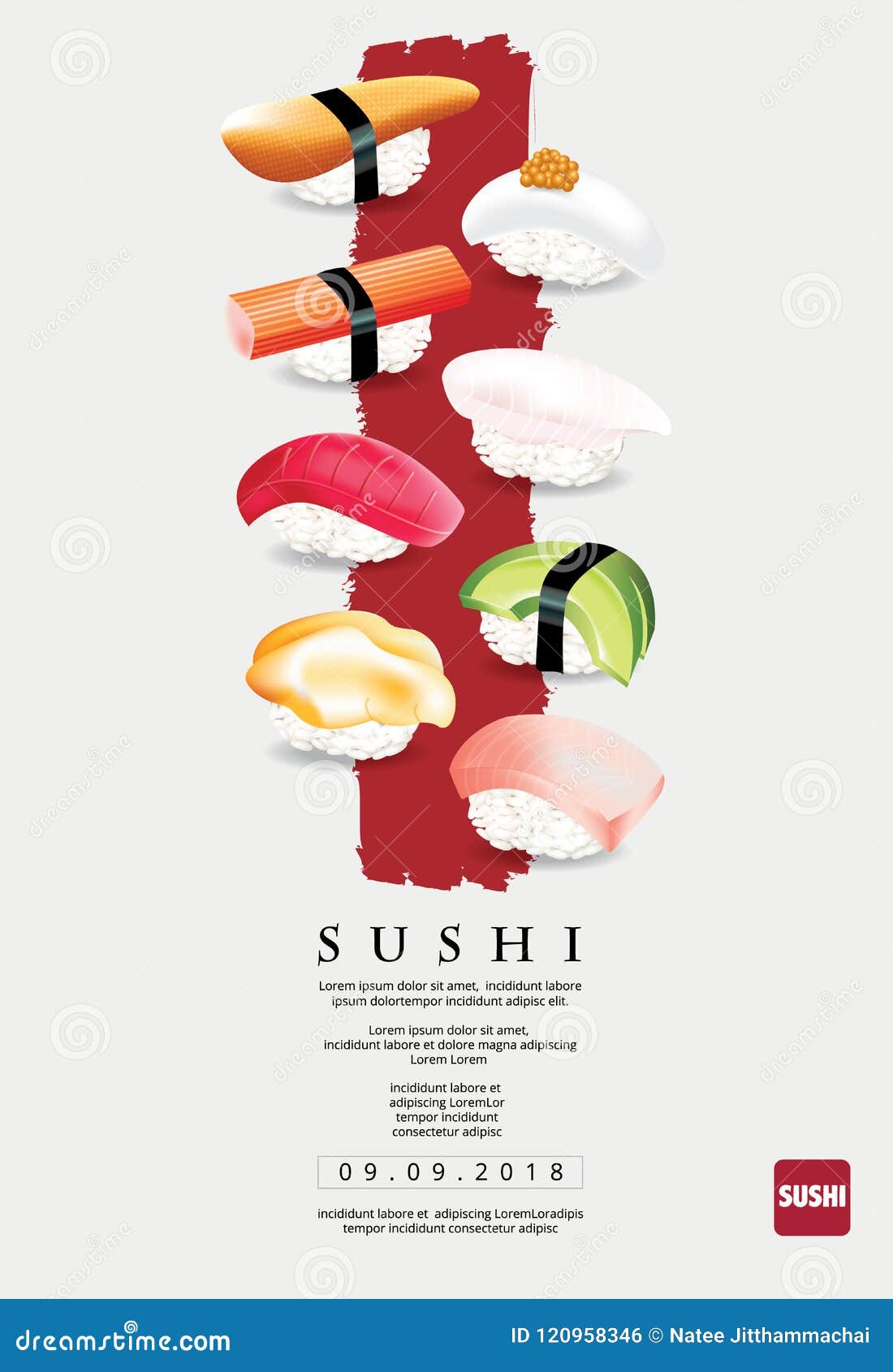 Poster of Sushi Restaurant stock vector. Illustration of japanese ...