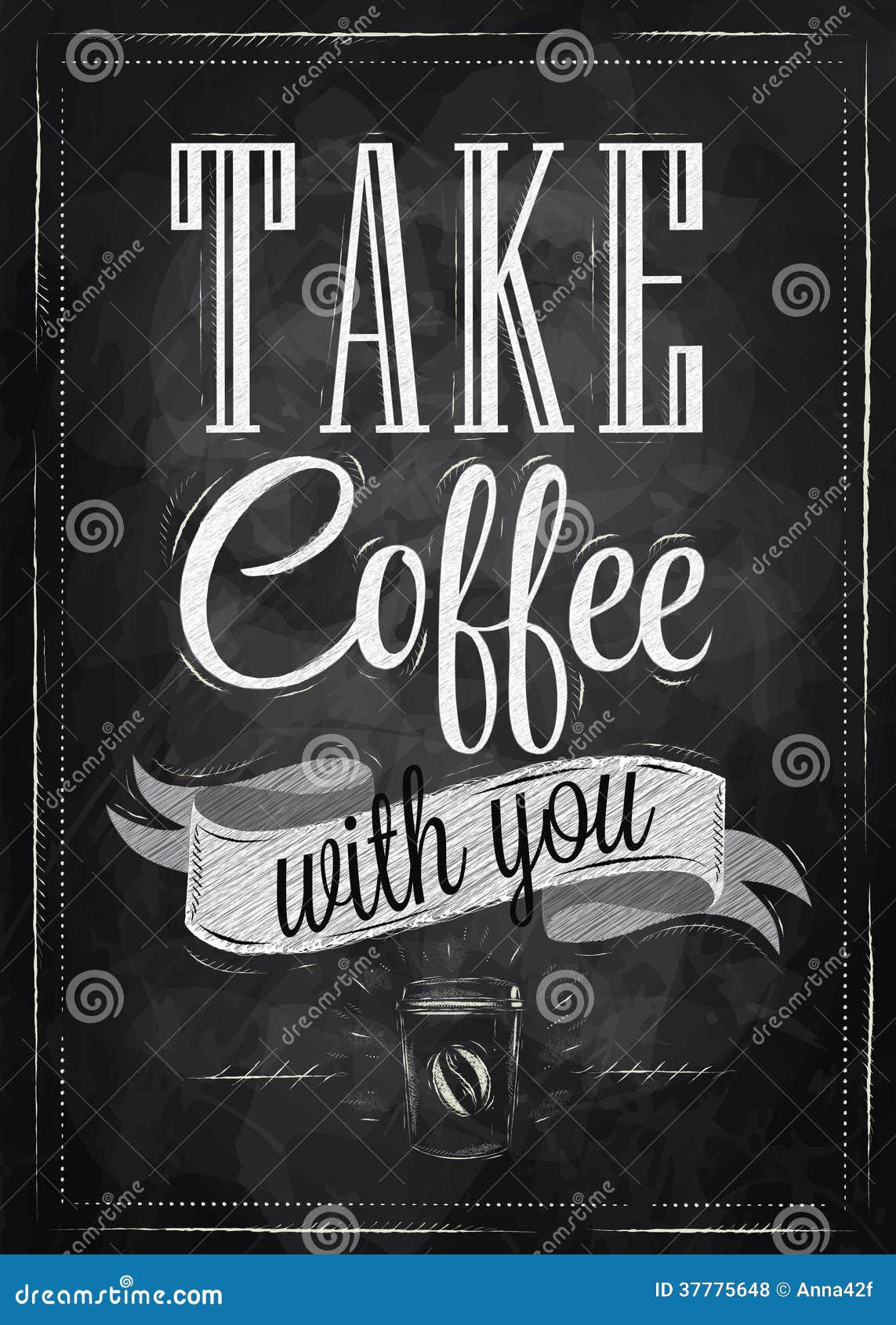 Let`s Take A Coffee Break - Black And White Hand Lettering Inscr ...
