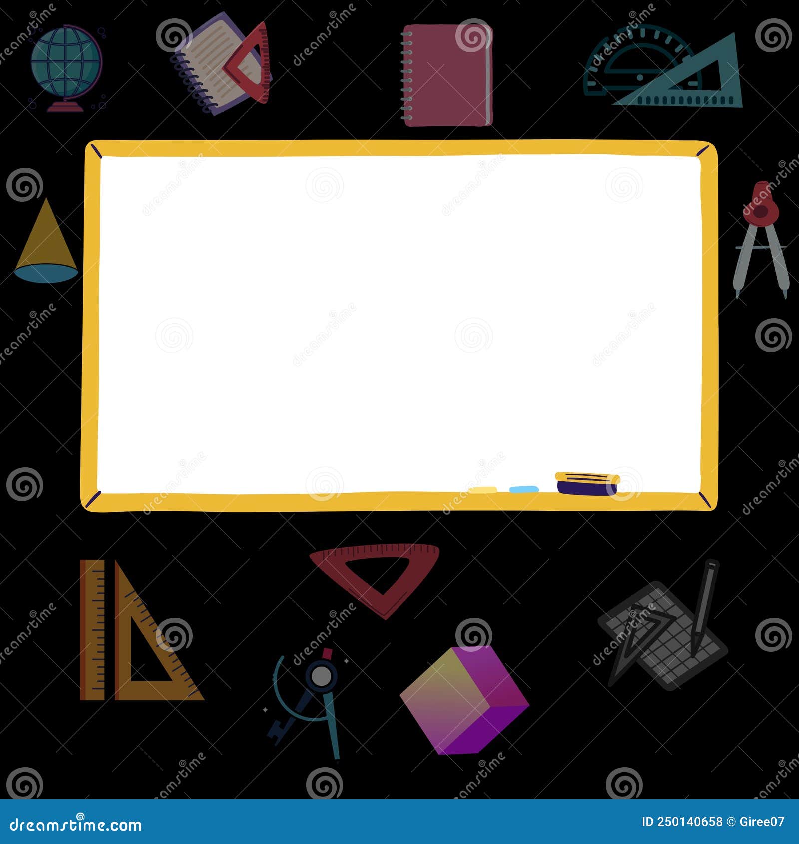 Poster of Teaching Whiteboard with Geometry Designs. Stock Illustration ...