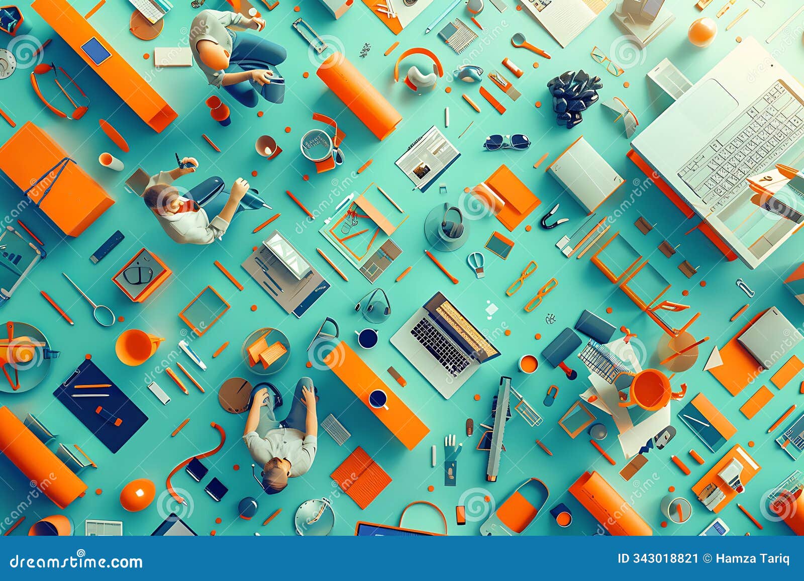 Poster of a Team Working in Collaboration with Innovative Office ...