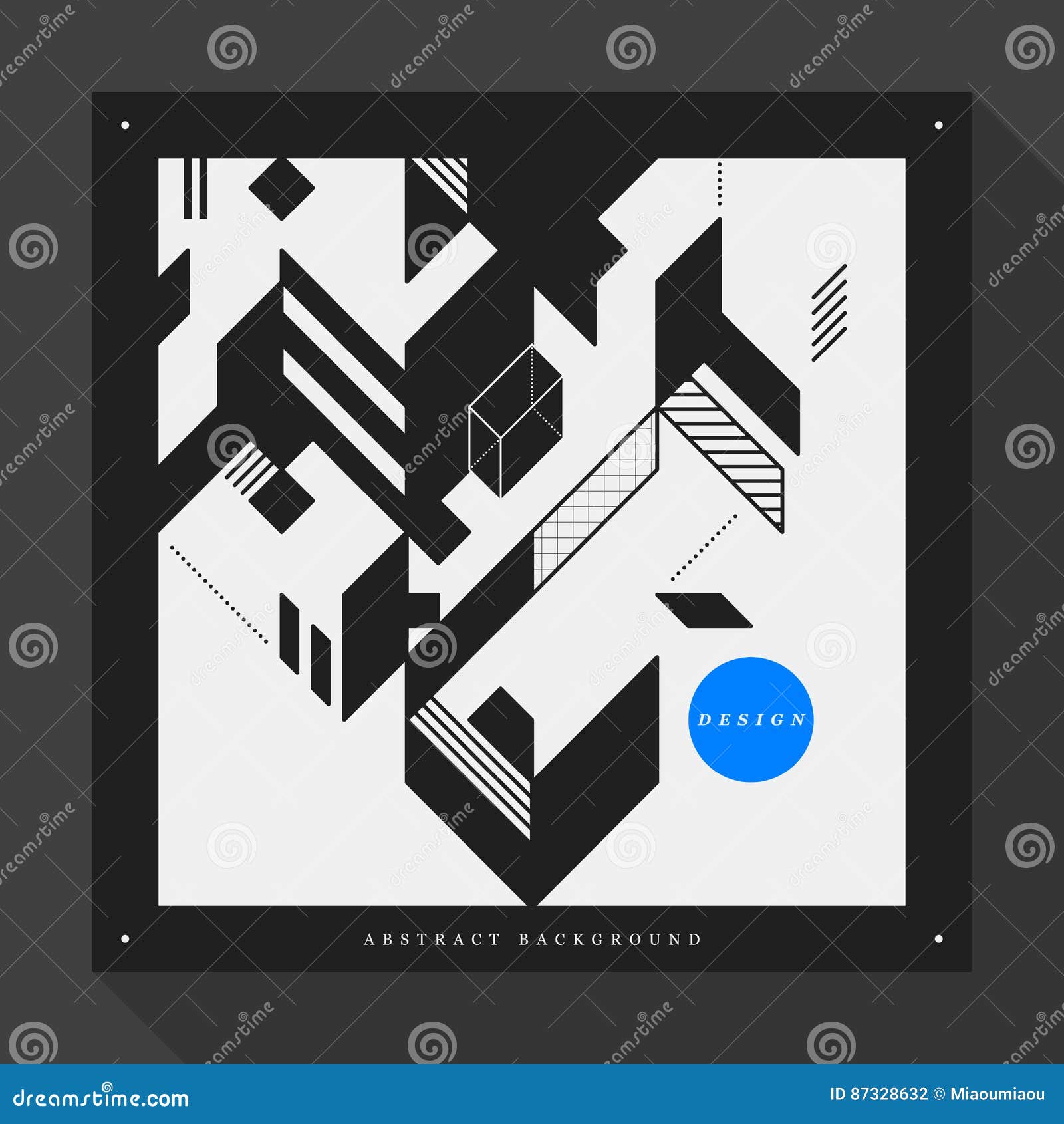 Poster Template with Abstract Elements on Square Format Stock Vector ...