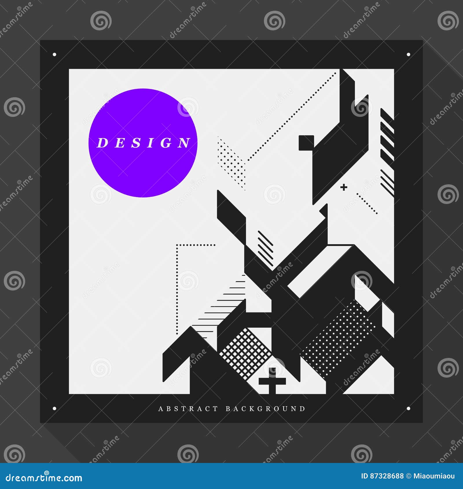 Poster Template with Abstract Elements on Square Format Stock Vector ...