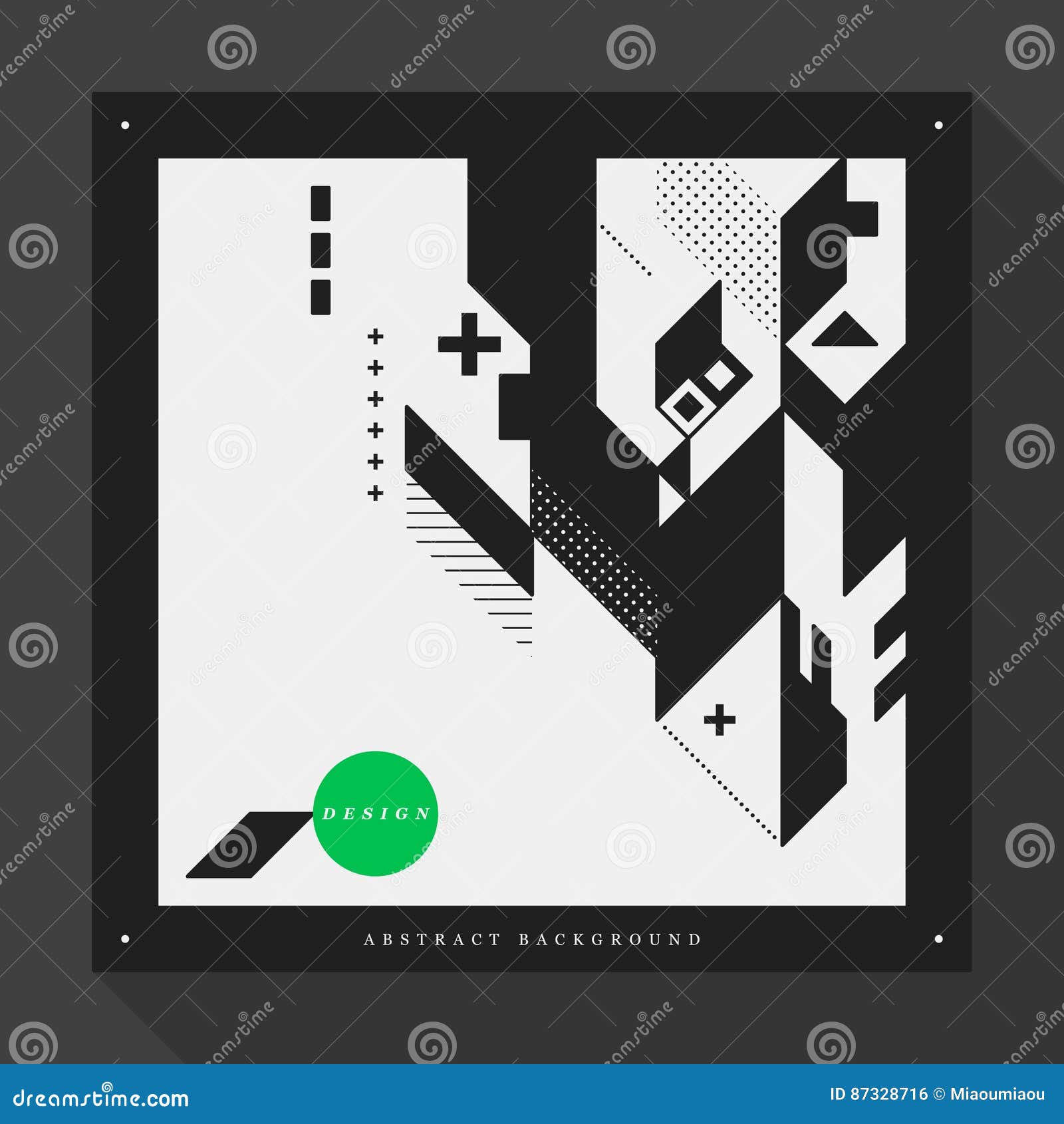 Poster Template with Abstract Elements on Square Format Stock Vector ...