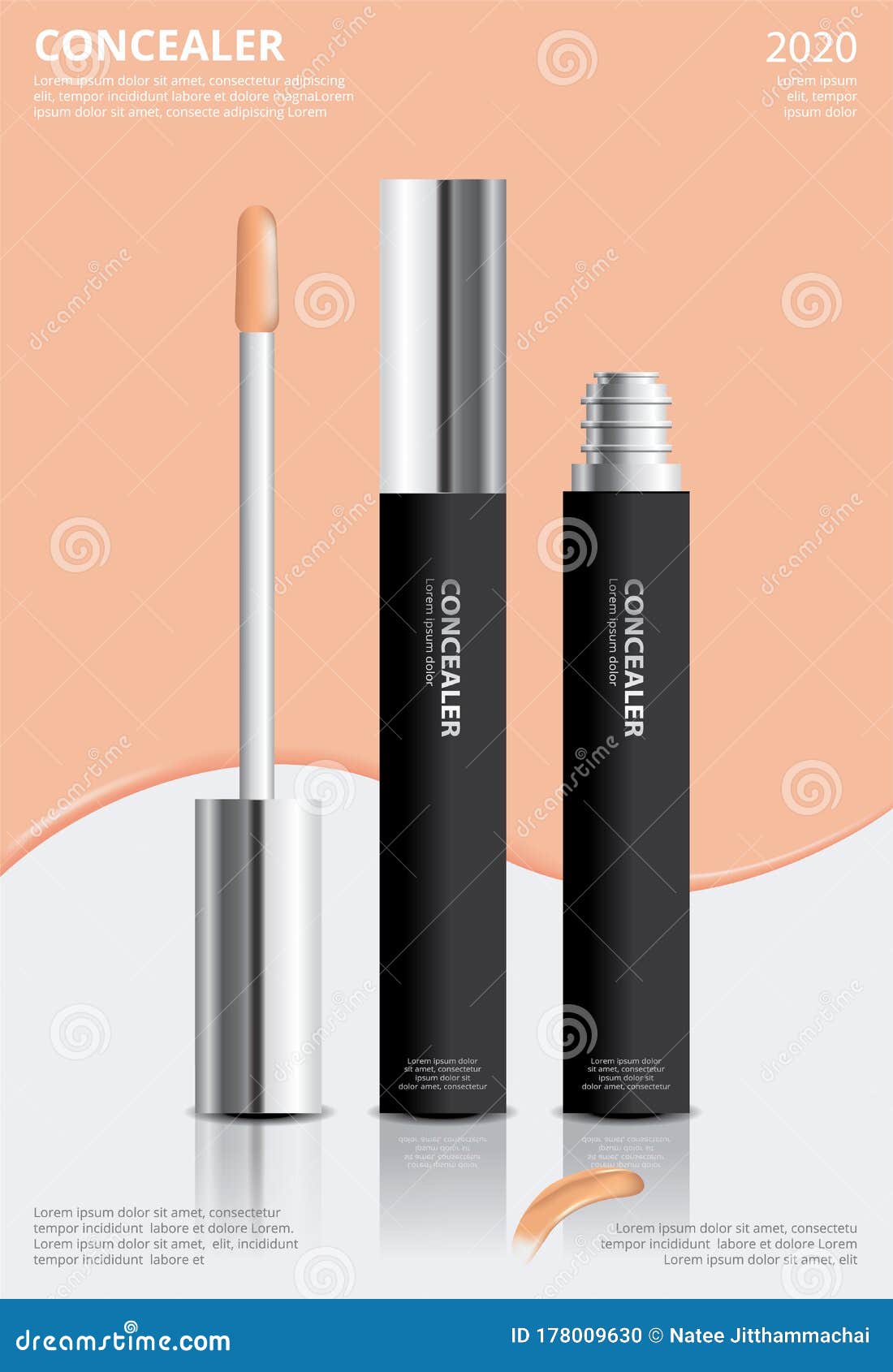 Poster Template Design Concealer with Package Stock Vector ...