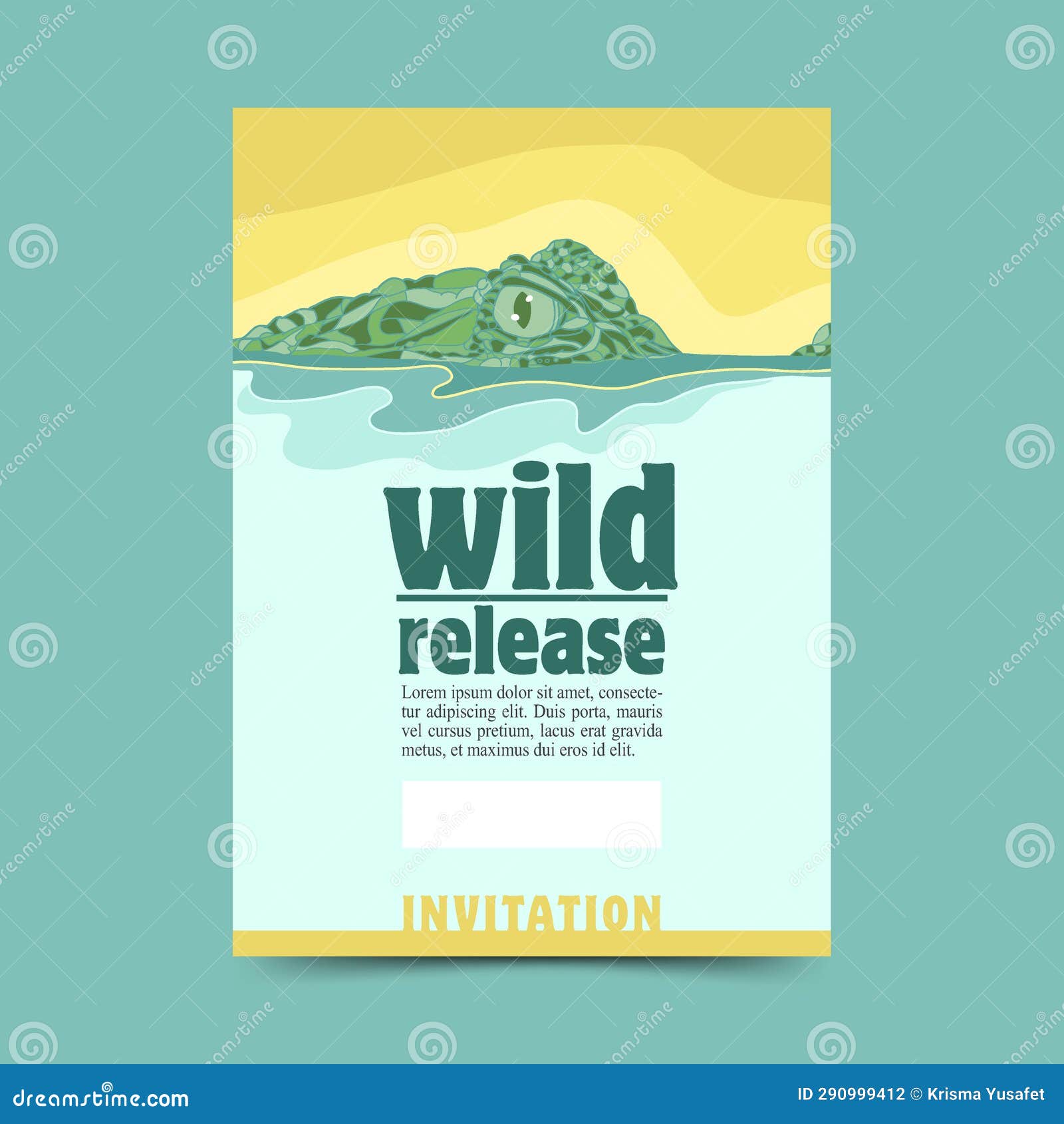 POSTER TEMPLATE DESIGN CROCODILE ILLUSTRATION Stock Illustration ...
