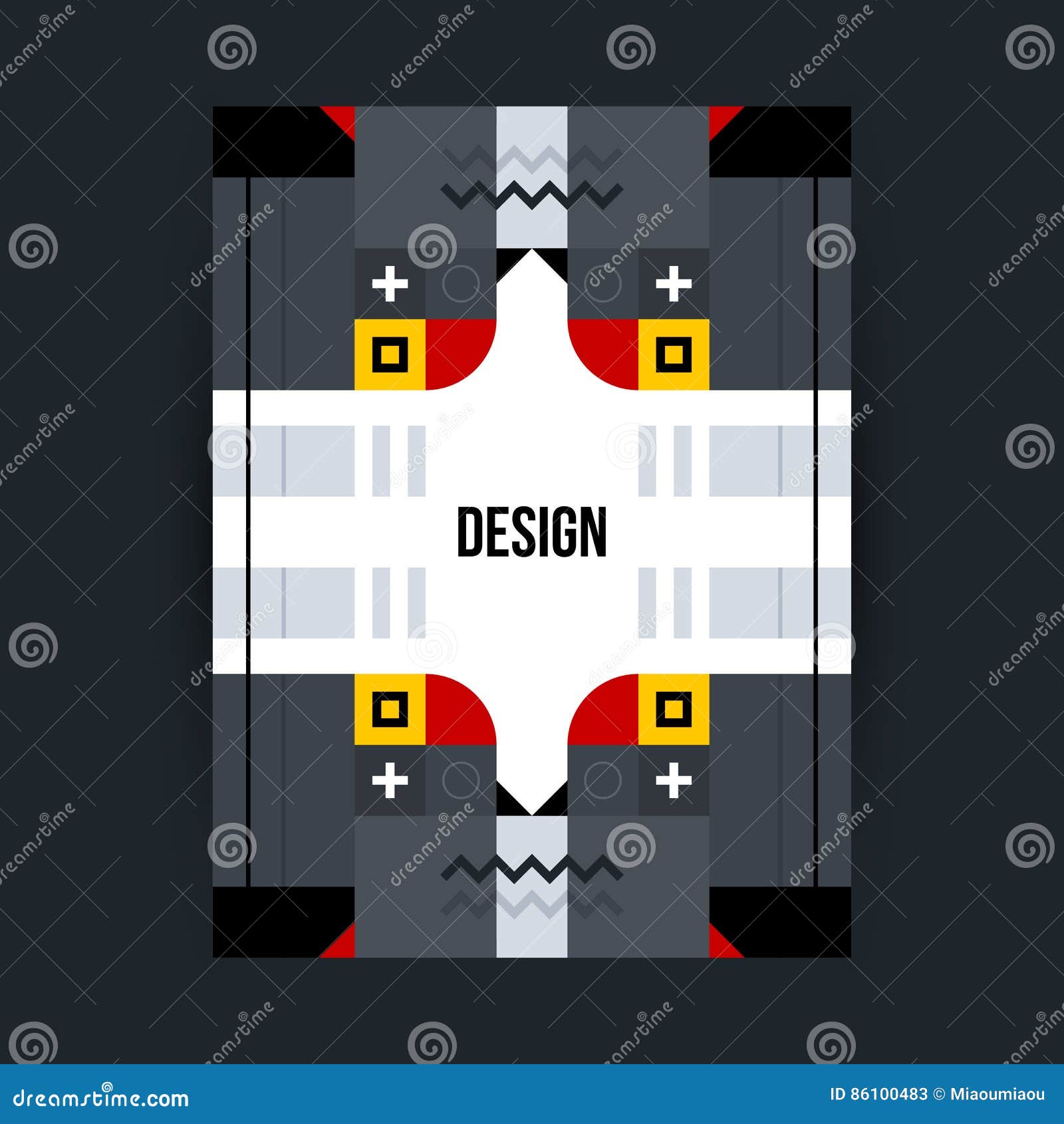 Poster Template with Futuristic Geometric Elements Stock Vector ...